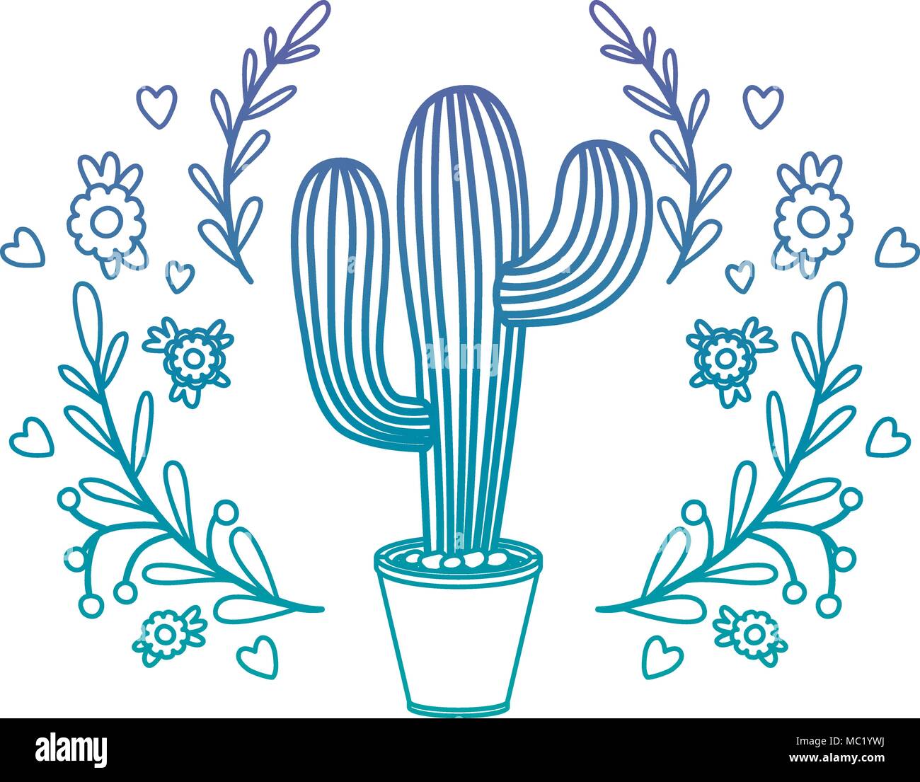 cactus nopal with wreath natural icon Stock Vector Image & Art - Alamy