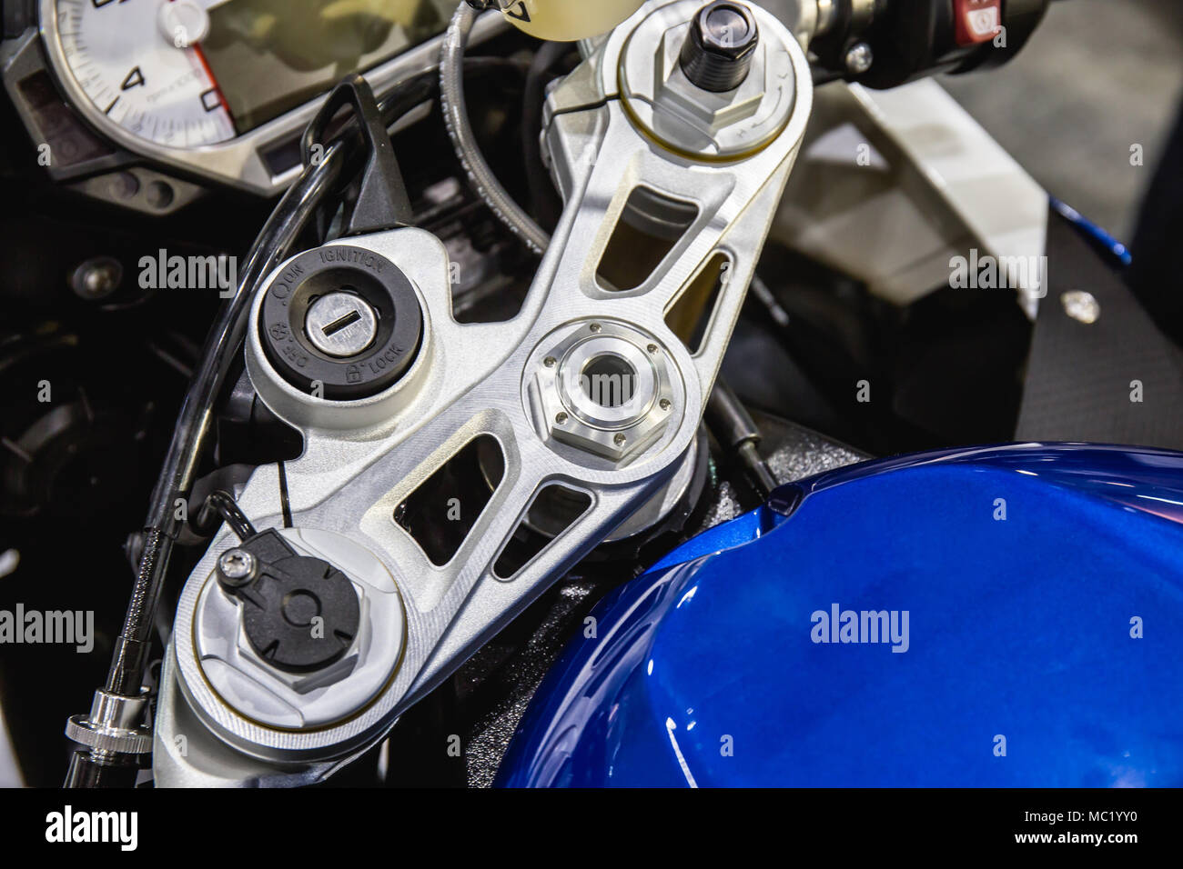 switch starter keyhole technology modern motorcycle detail Stock Photo ...