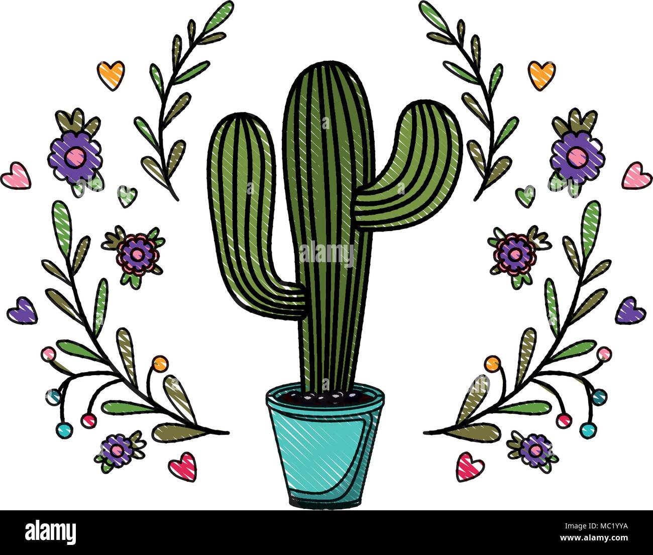 cactus nopal with wreath natural icon Stock Vector Image & Art - Alamy