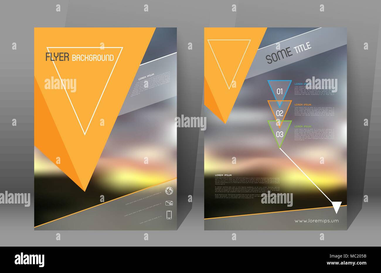 abstract poster design template background with triangles Stock Vector ...