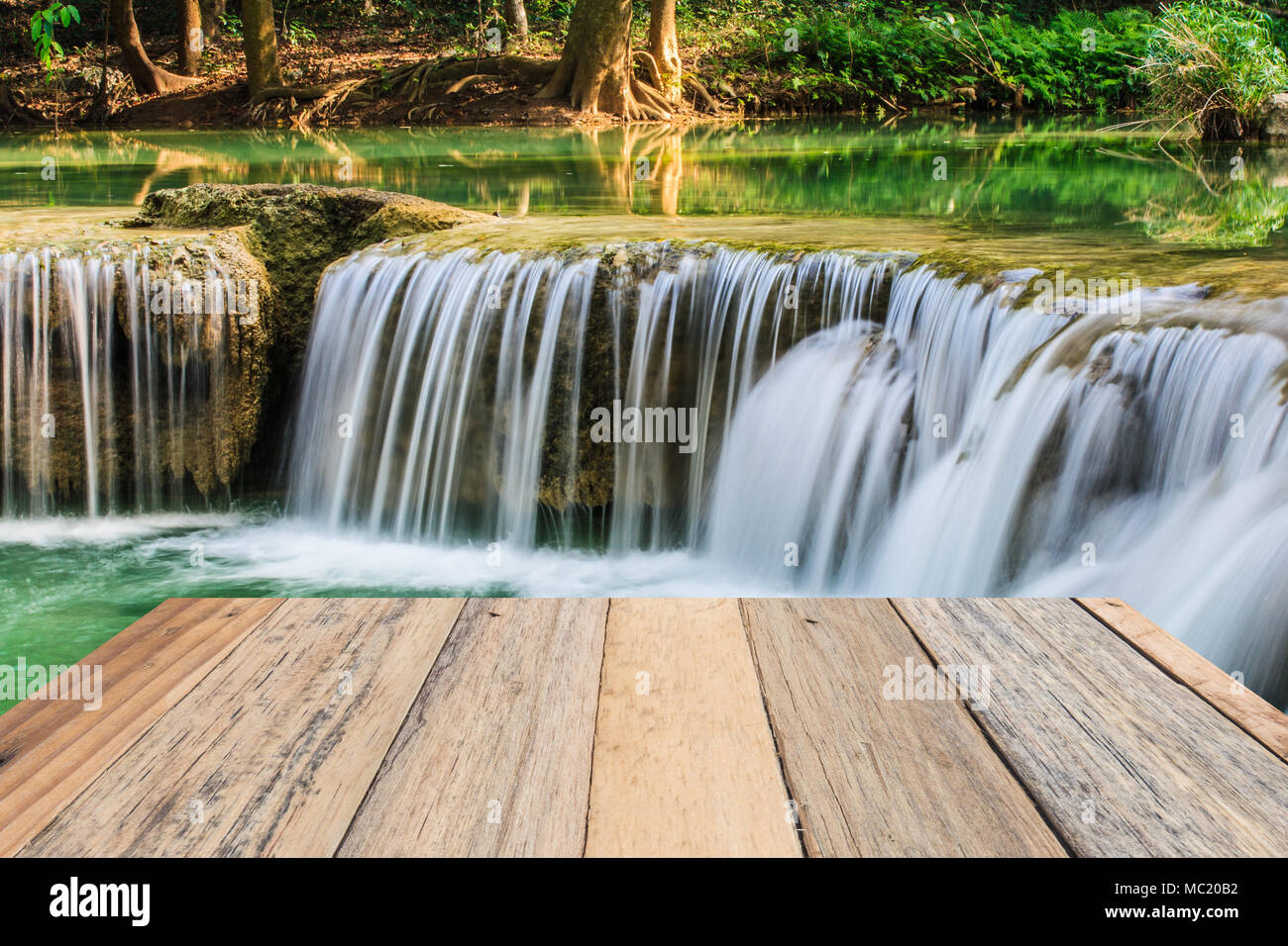 Waterfall in deep forest Stock Photo - Alamy
