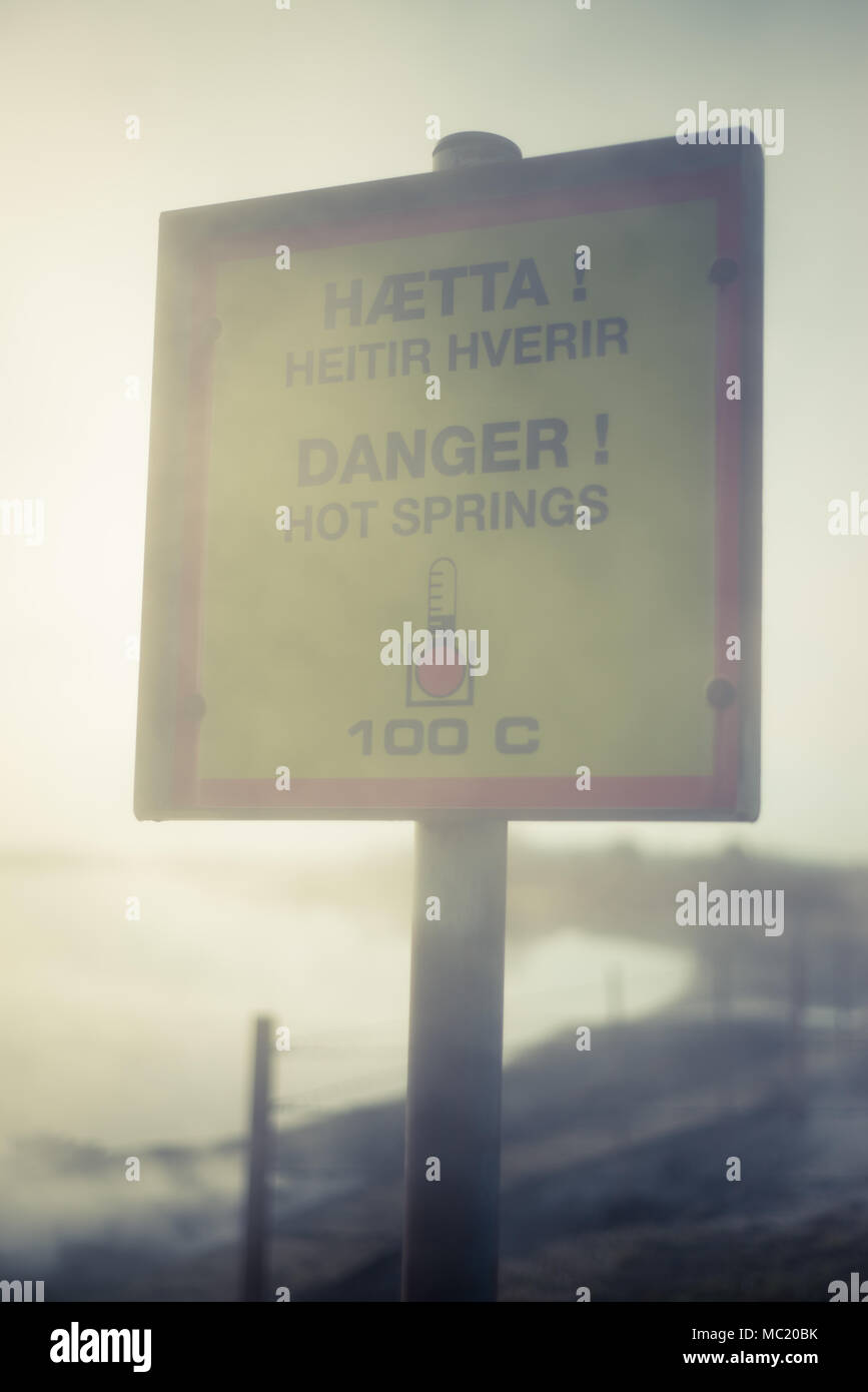 Iceland hot spring sign hi-res stock photography and images - Alamy