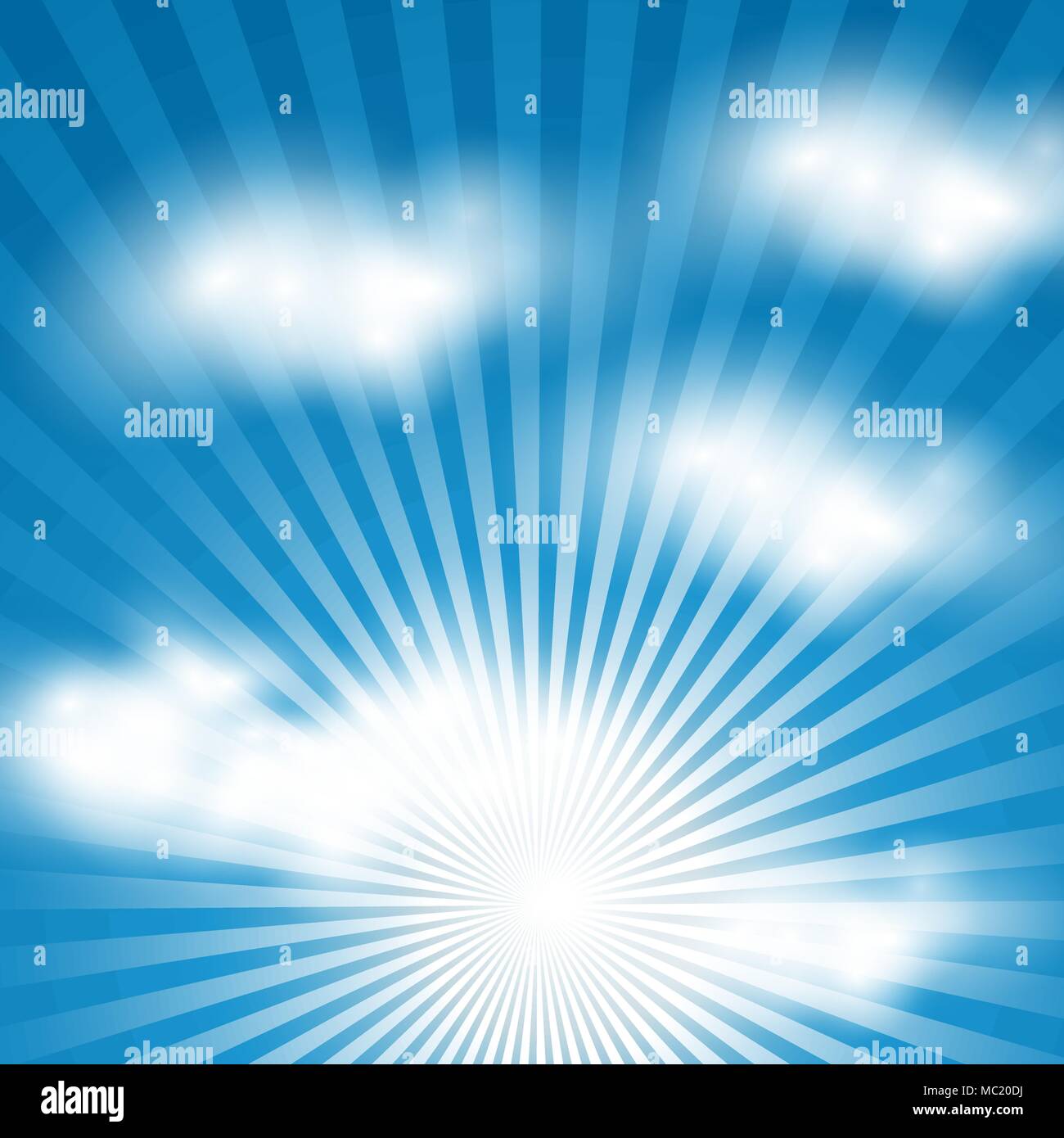 abstract background with sun rays and clouds Stock Vector Image & Art ...