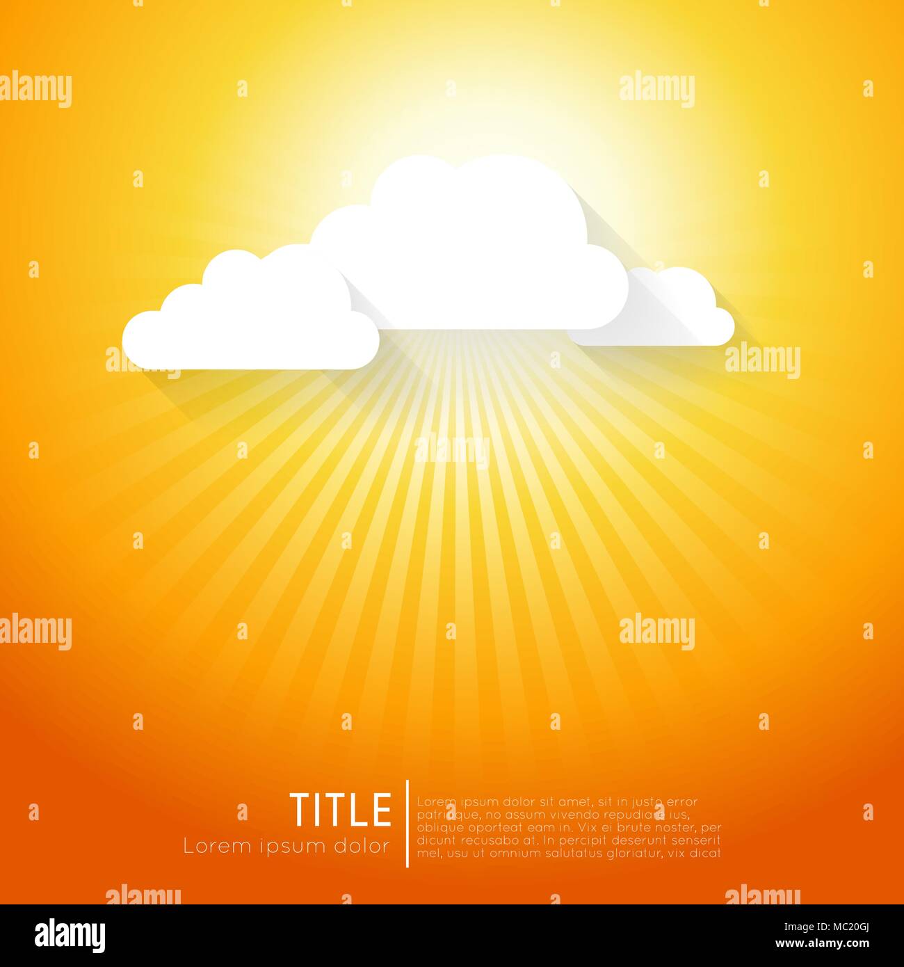abstract background with sun rays and clouds Stock Vector Image & Art ...