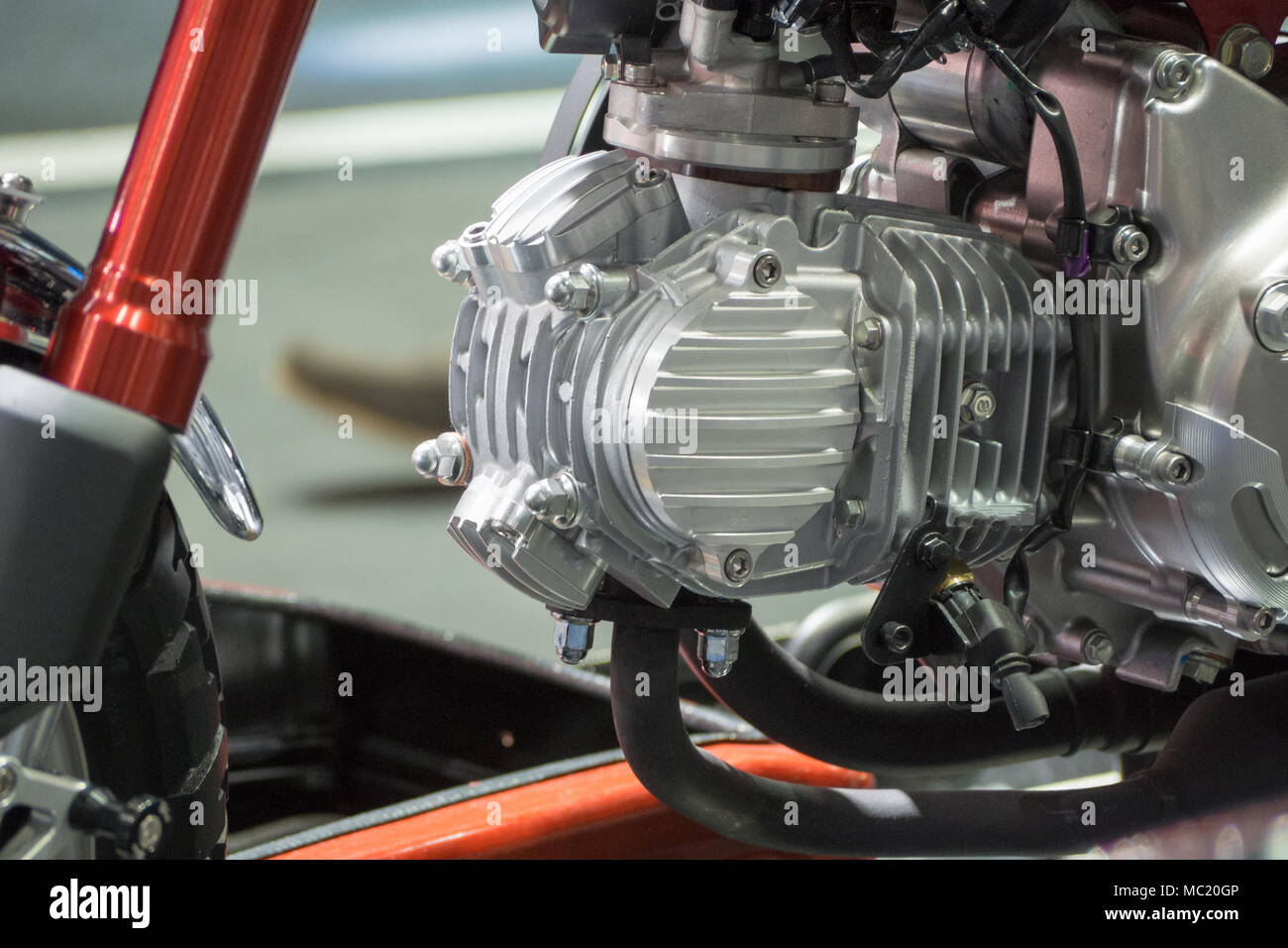 Close up of motorcycle engine Stock Photo - Alamy