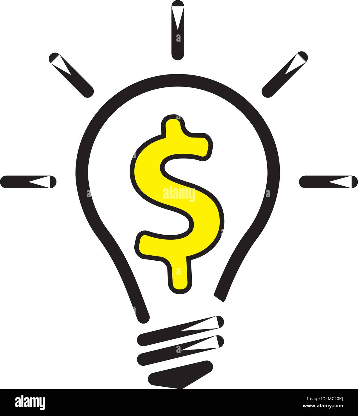 Light Bulb Lamp with US Dollar currency symbol Stock Vector Image & Art ...