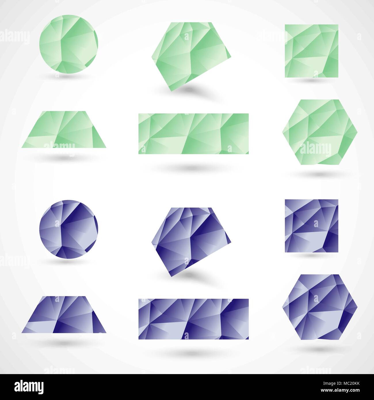 abstract polygon tags, crystals, design element Stock Vector Image ...