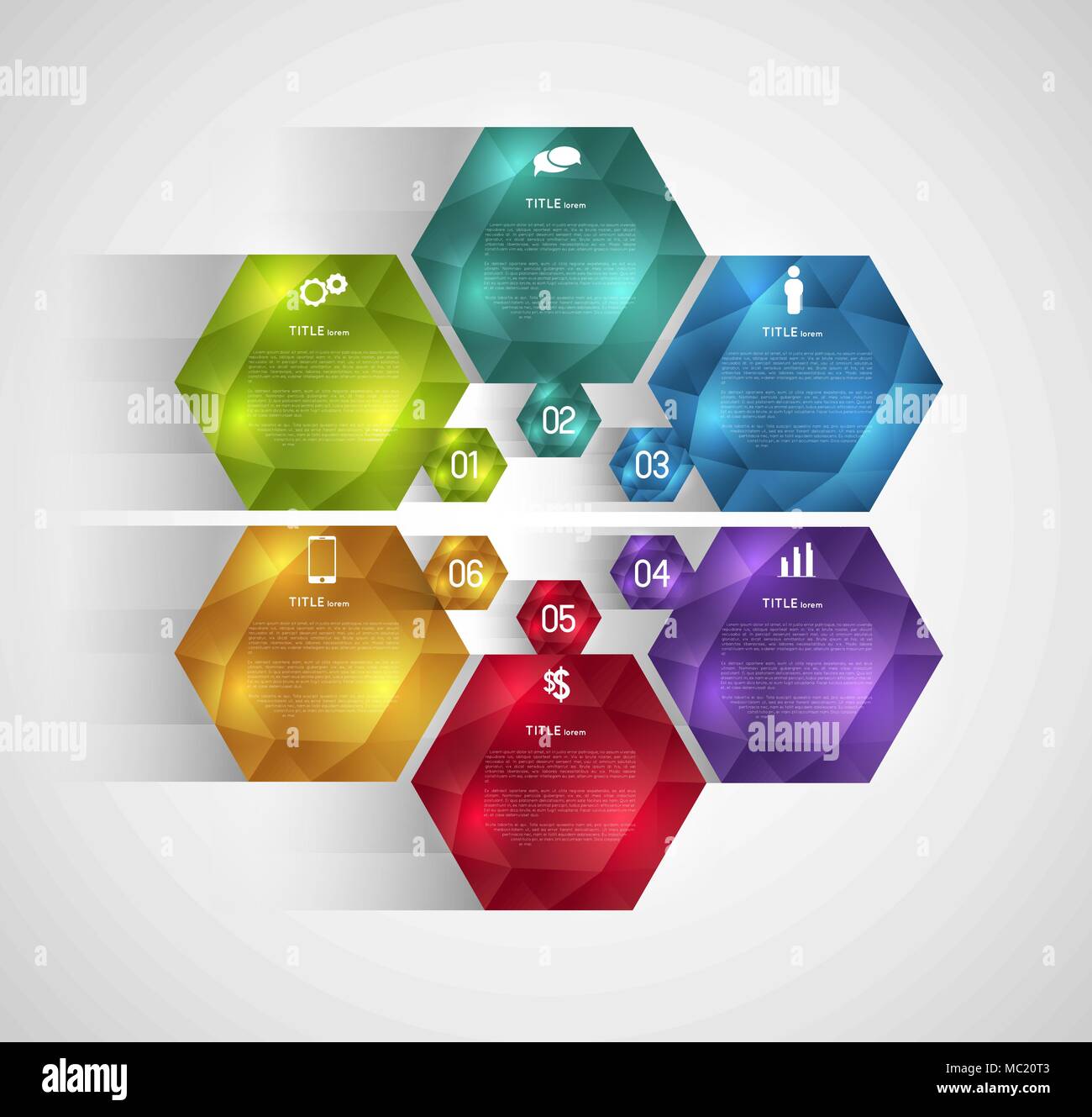 infographic template with crystals, option steps Stock Vector Image ...