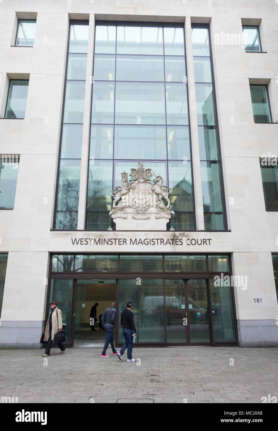 Exterior of Westminster Magistrates' Court building on Marylebone Road ...