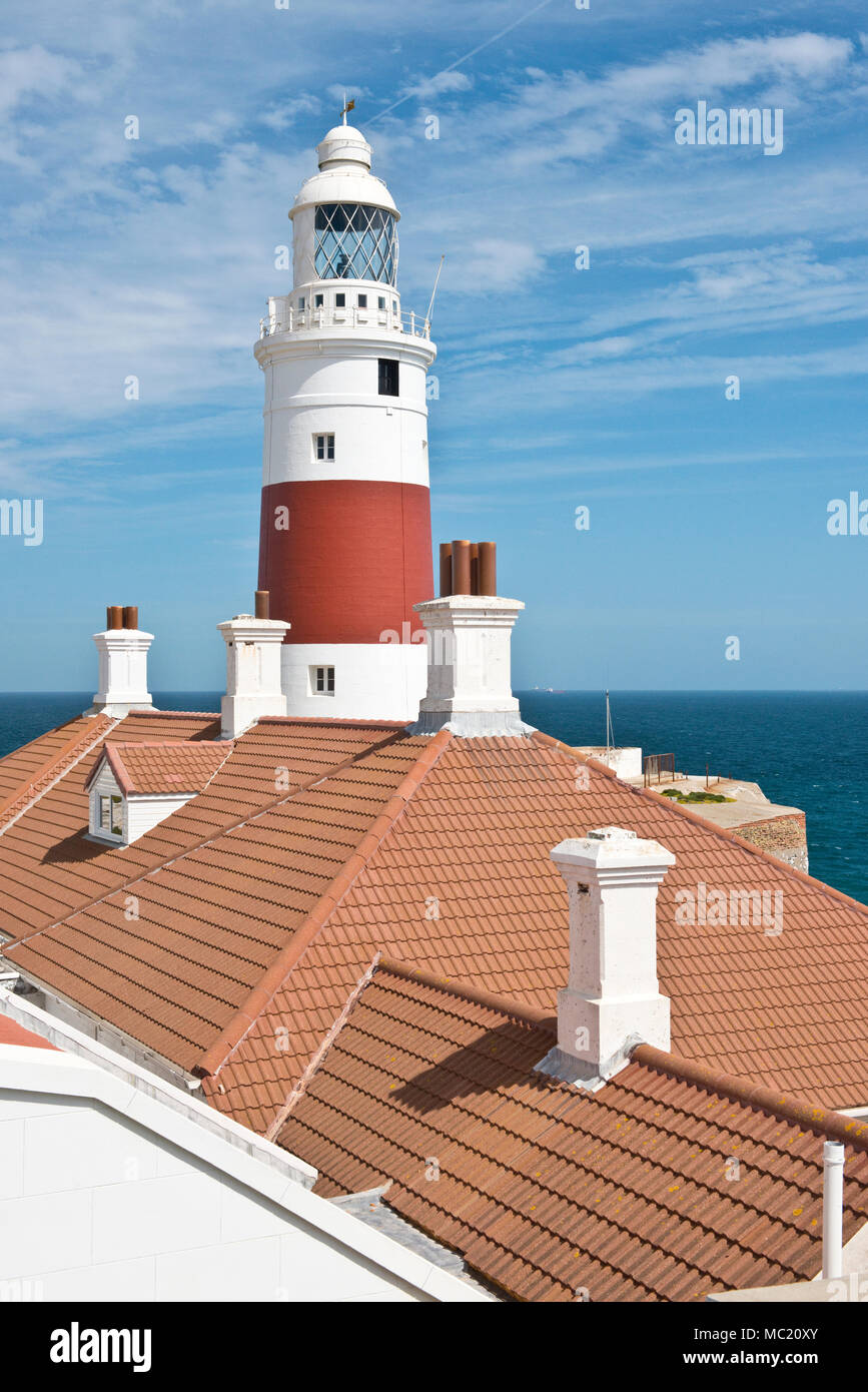 Trinity Lighthouse at the Europa Point, Gibraltar, UK Stock Photo - Alamy