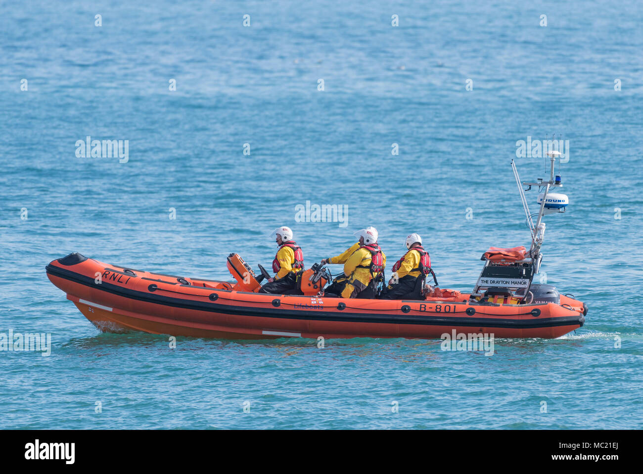 The Newquay RNLI B Class Atlantic 85 inshore craft participating in a ...