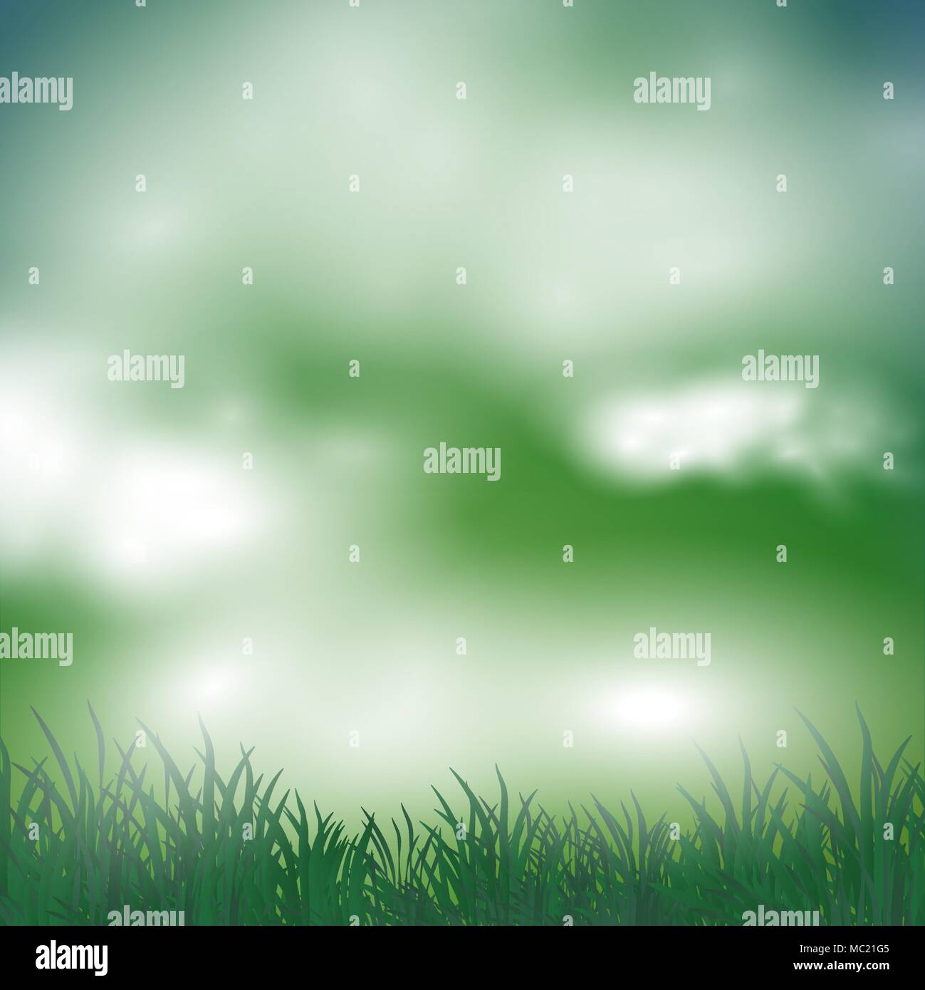 abstract spring background with meadow and mist Stock Vector Image ...