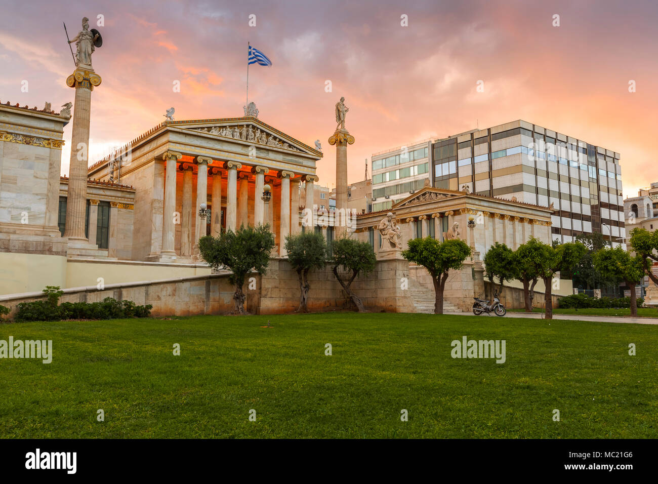 Building of the modern Academy of Athens, the highest research ...