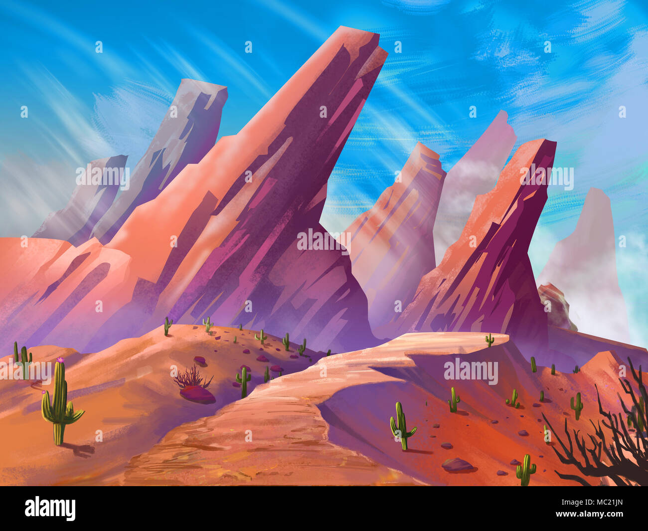 The Desert with Fantastic, Realistic and Futuristic Style. Video Game's ...