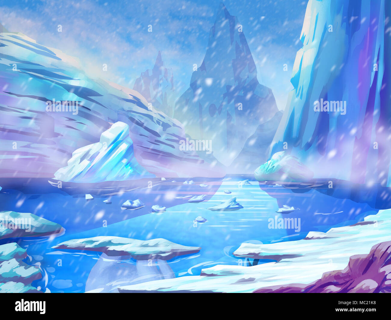 North Polar Snow land with Fantastic, Realistic and Futuristic Style ...