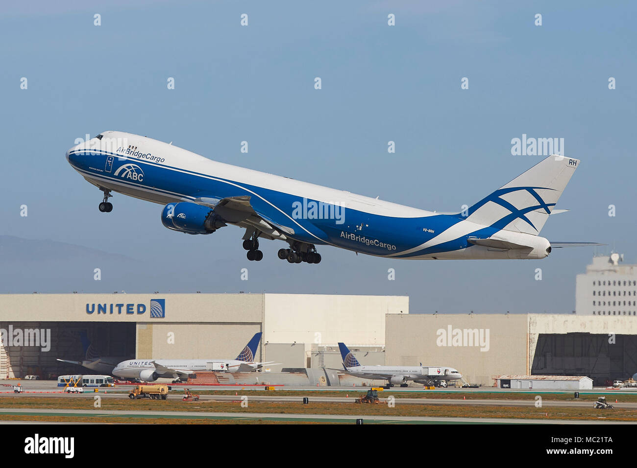 AirBridgeCargo Airlines Boeing 747-8F Cargo Jet Taking Off From Los ...