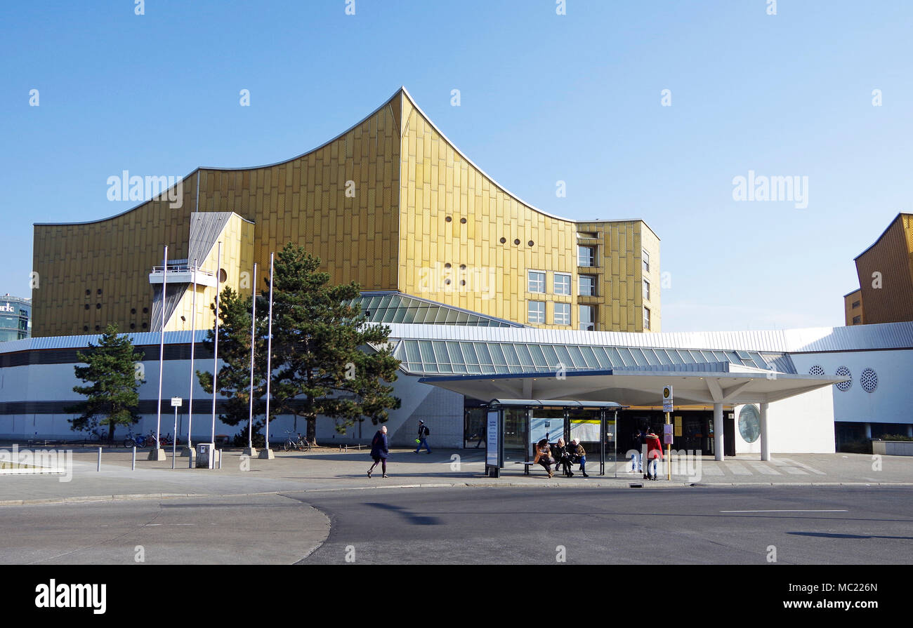 The Berliner Philharmonie concert hall, home to the Berlin Philharmonic ...