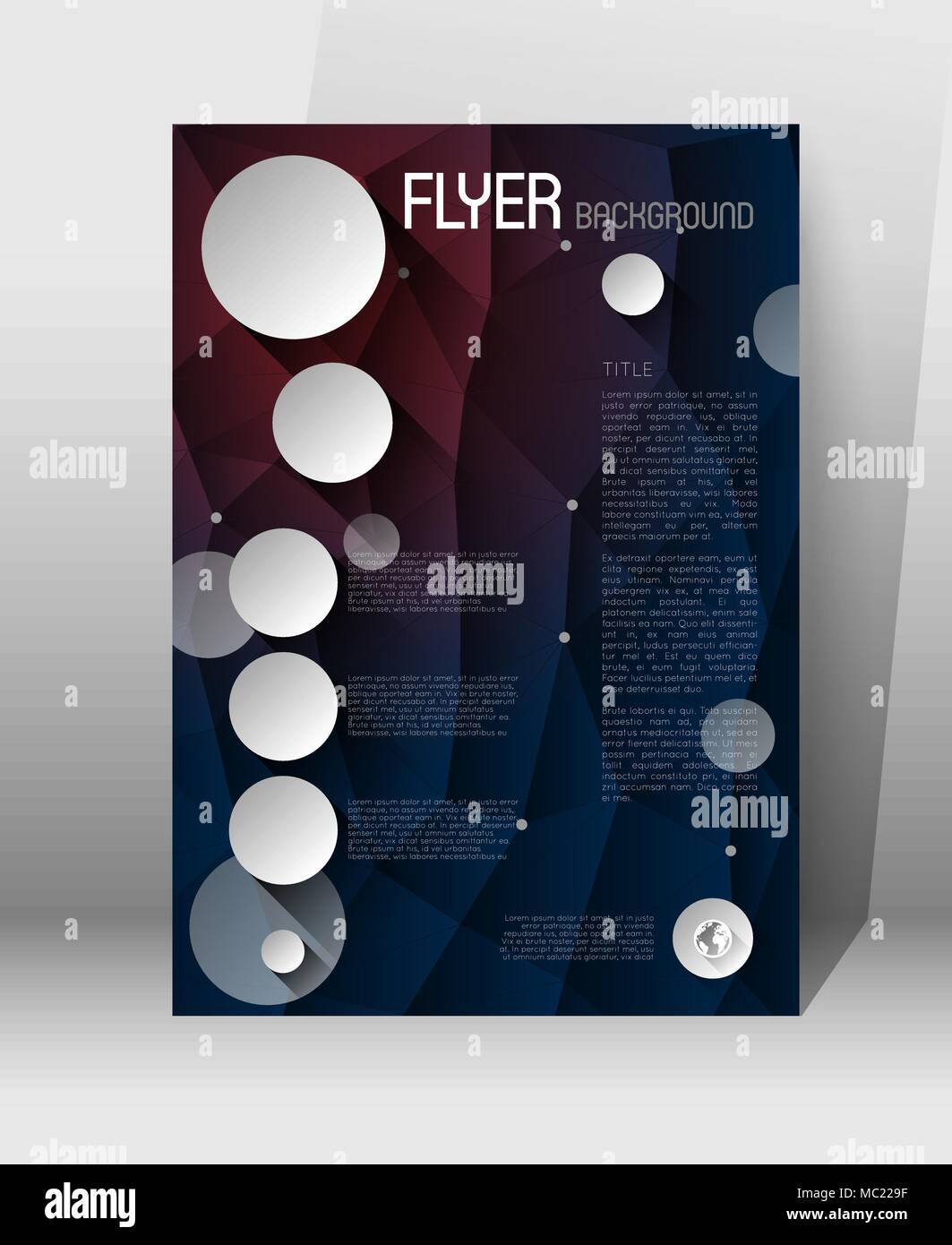 abstract poster template, low polygonal design background with circles ...