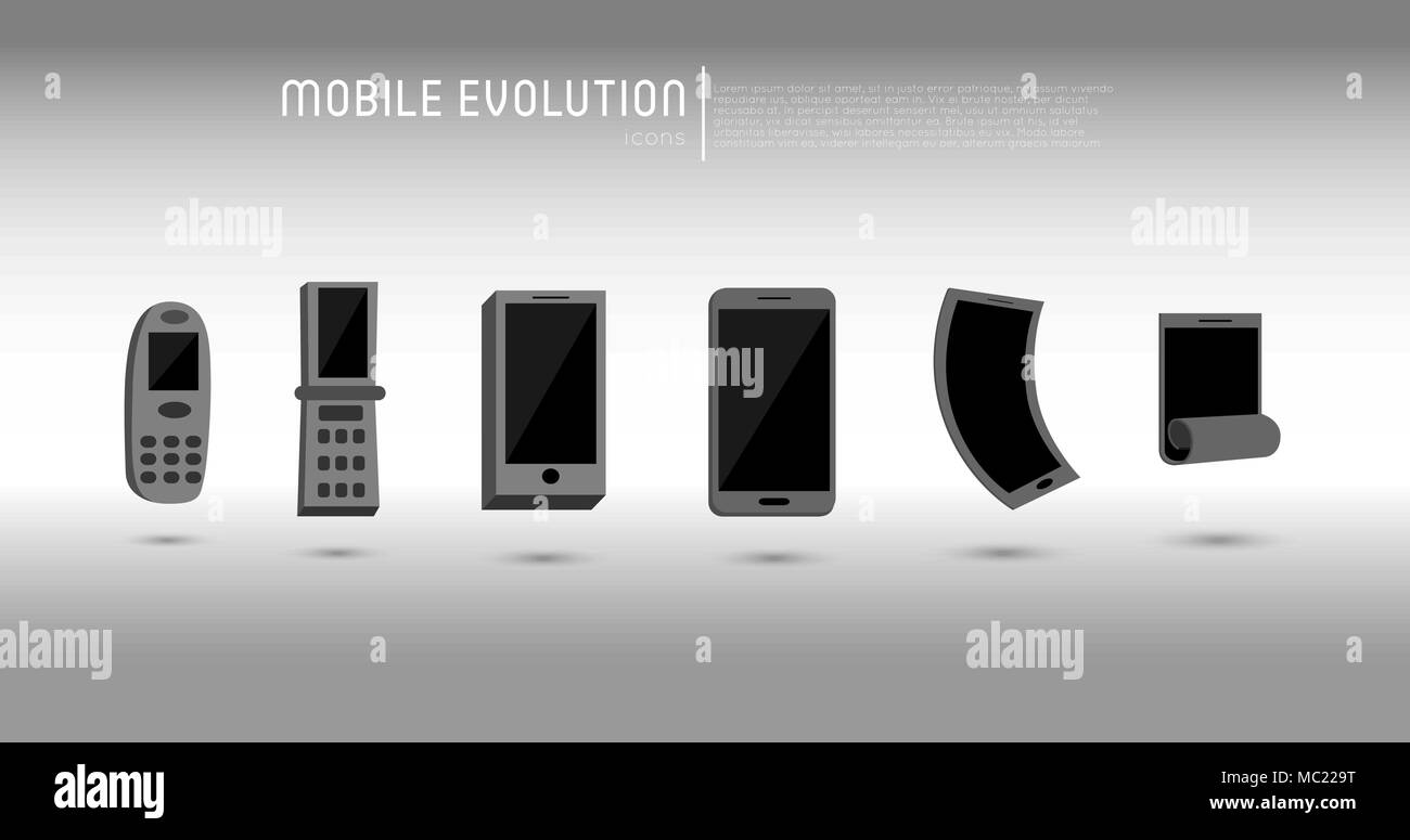 collection of mobile evolution icons Stock Vector Image & Art - Alamy