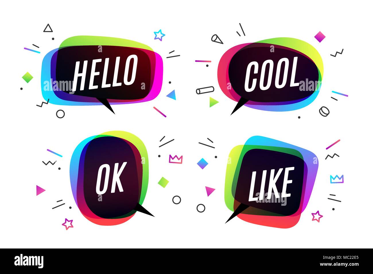 Set. Banner, speech bubble, poster = Stock Vector Image & Art - Alamy