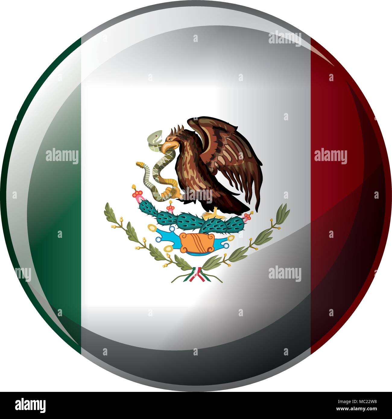 circular button with mexican flag Stock Vector Image & Art - Alamy