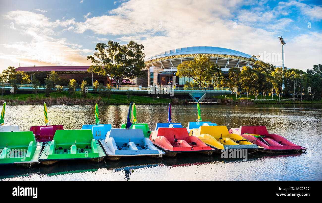 Adelaide, Australia - August 27, 2017: Adelaide Oval viewed across ...