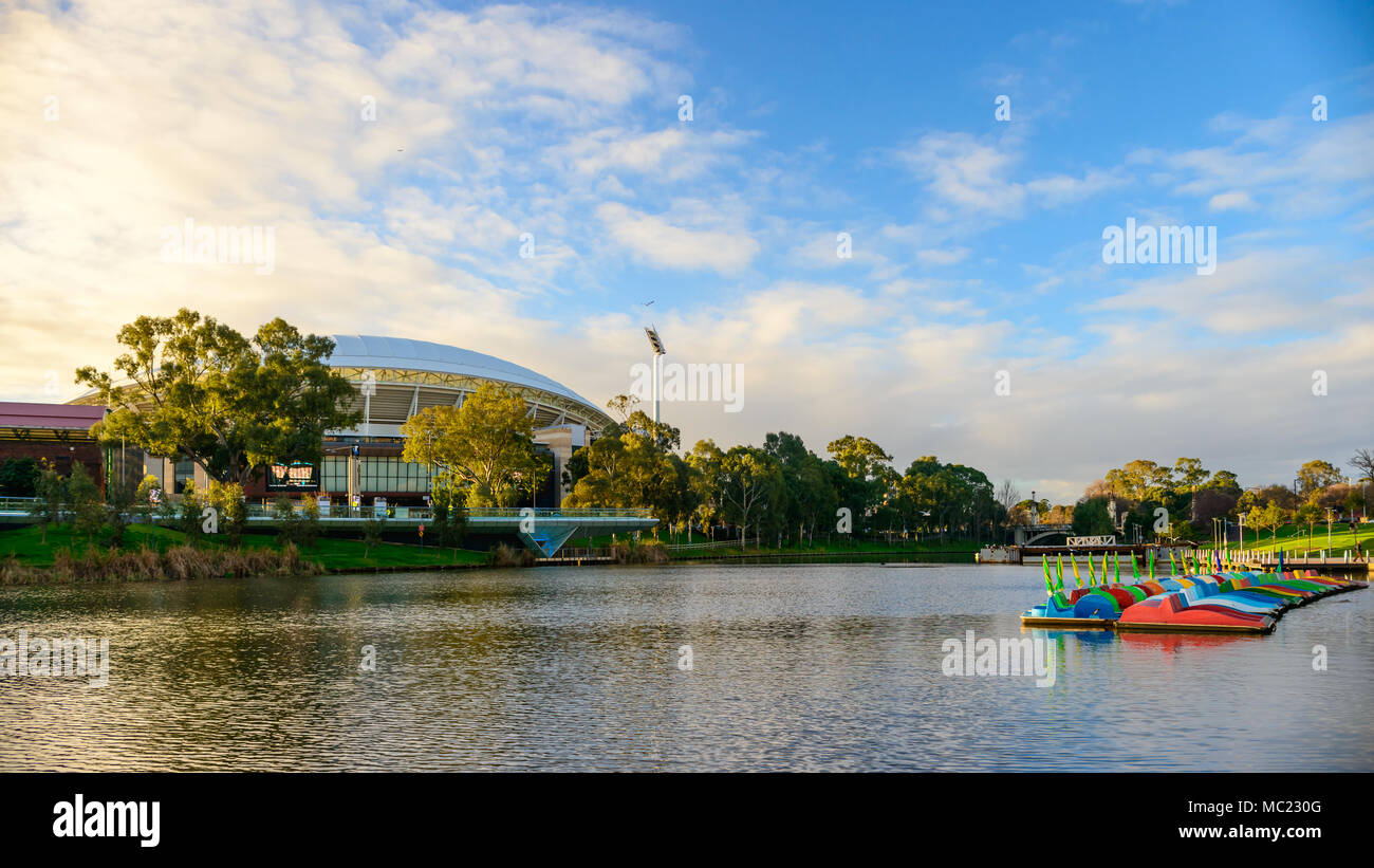 Adelaide, Australia - August 27, 2017: Adelaide Oval viewed across ...