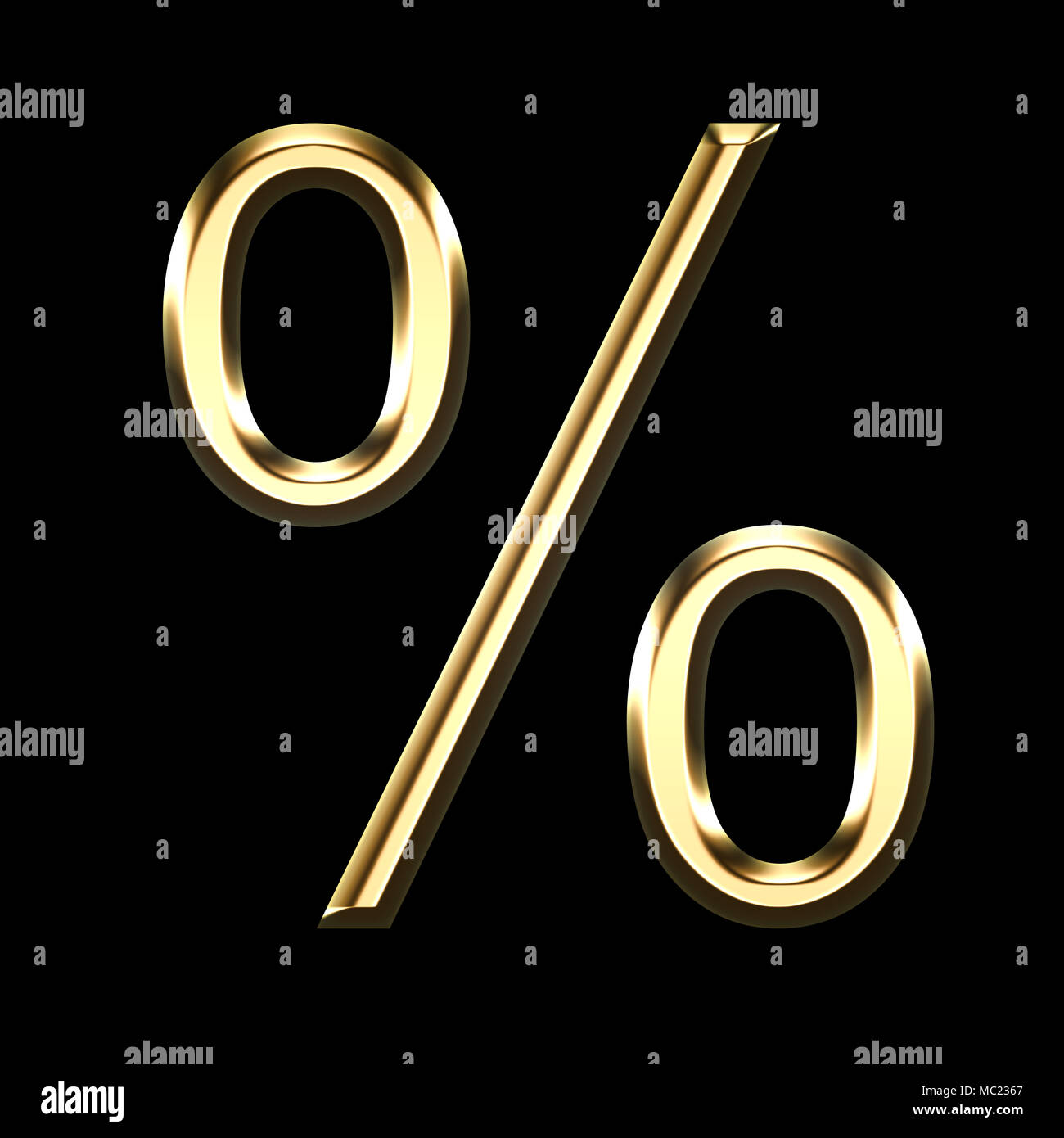golden percent symbol illustration on black background Stock Photo - Alamy