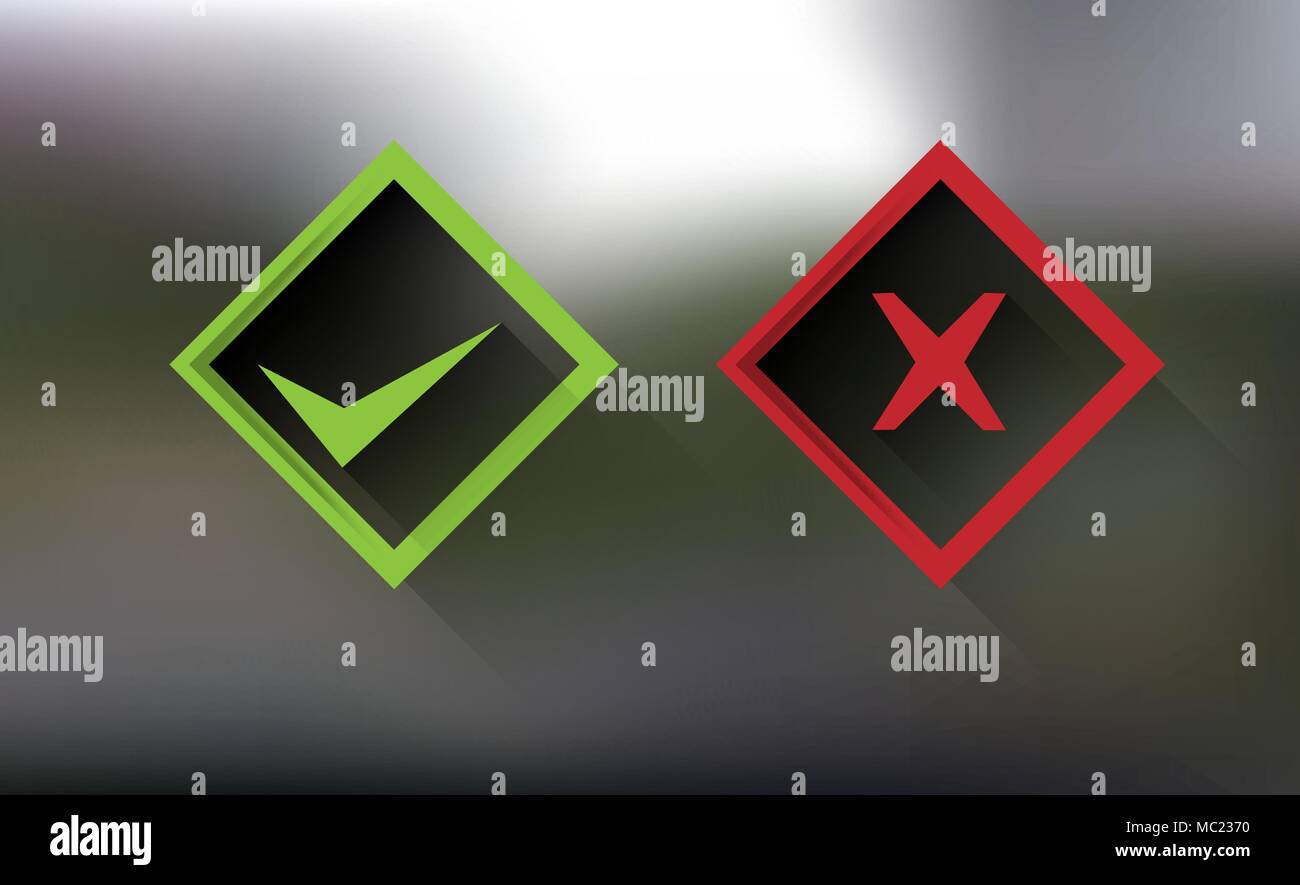 transparent right, wrong square sign symbol set Stock Vector Image ...