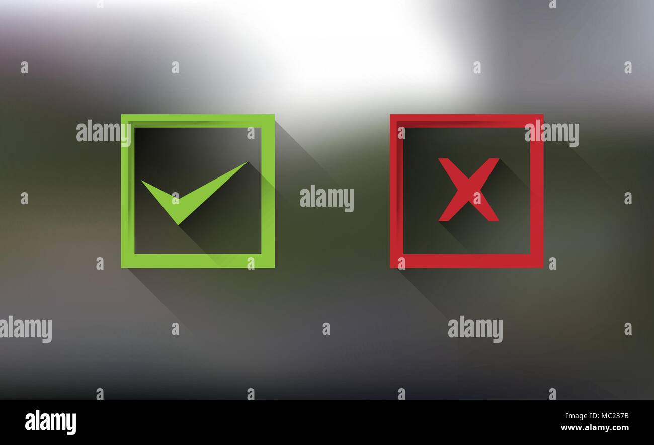 transparent right, wrong square sign symbol set Stock Vector Image ...