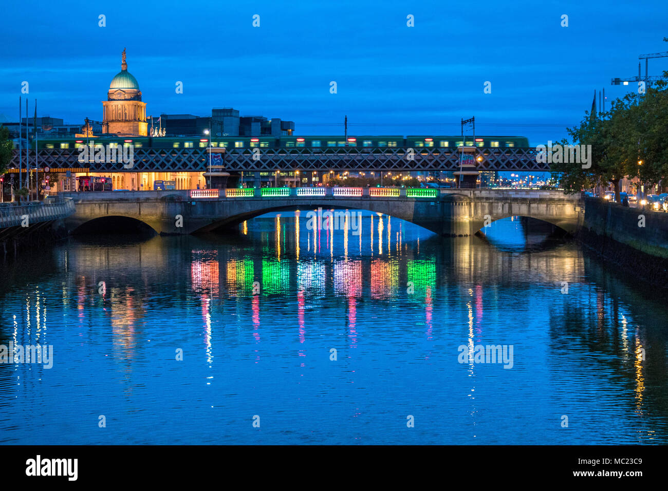 O'Connell bridge view in Dublin Stock Photo - Alamy