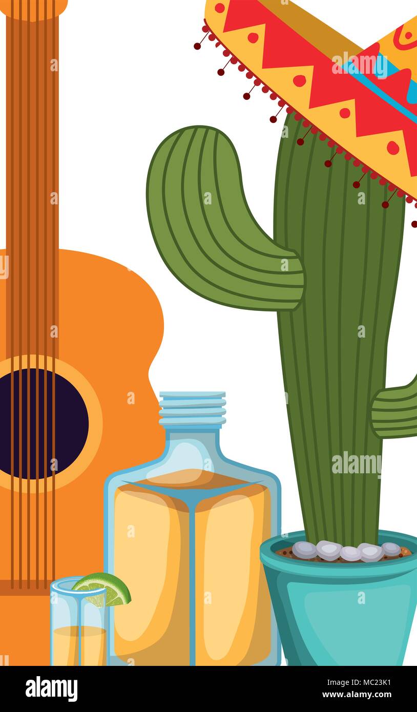 cactus with mexican party icons Stock Vector Image & Art - Alamy