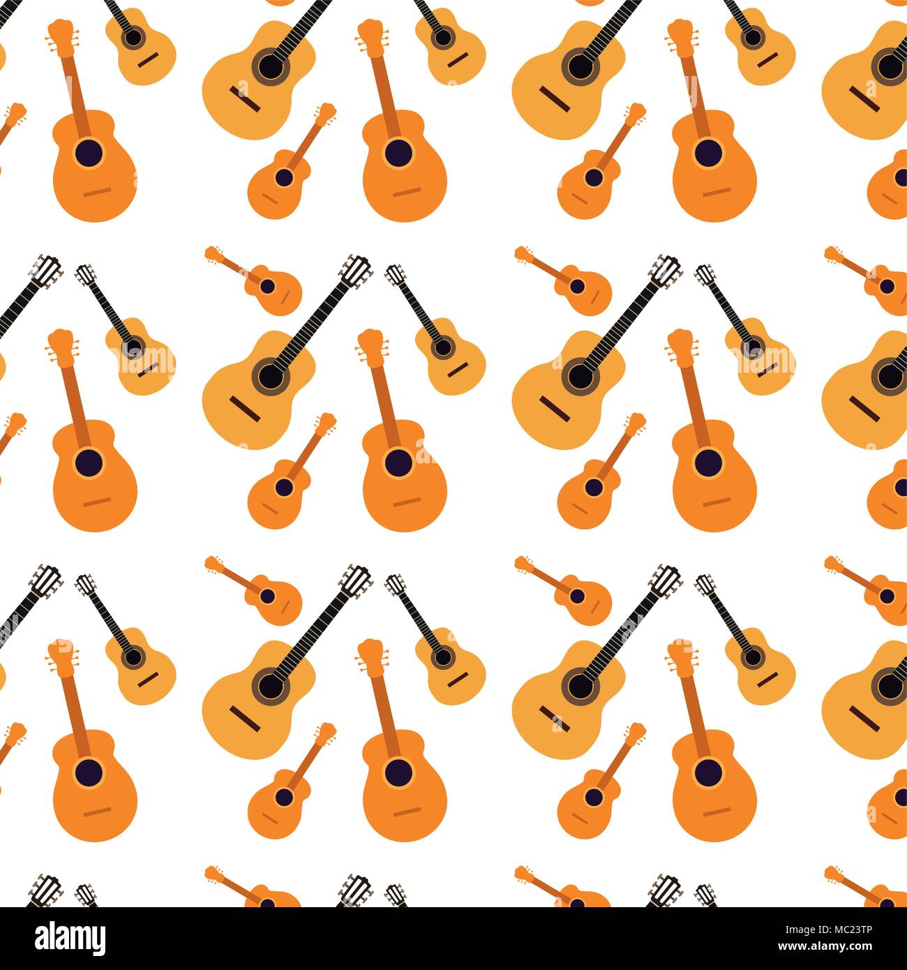 acoustic guitars instruments pattern background Stock Vector Image ...