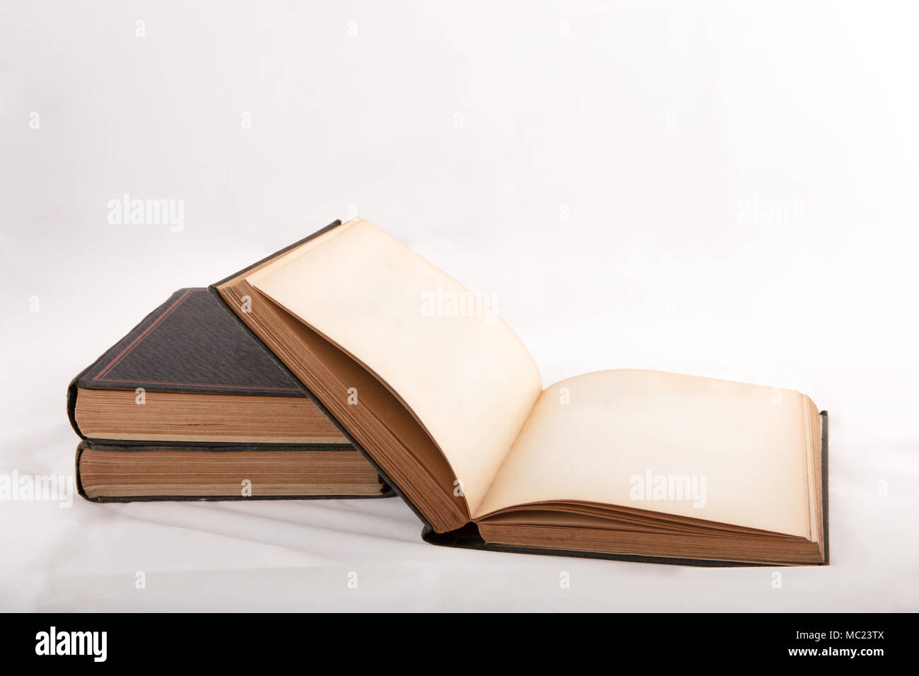Isolated books. old books, closed and open with empty pages, isolated ...