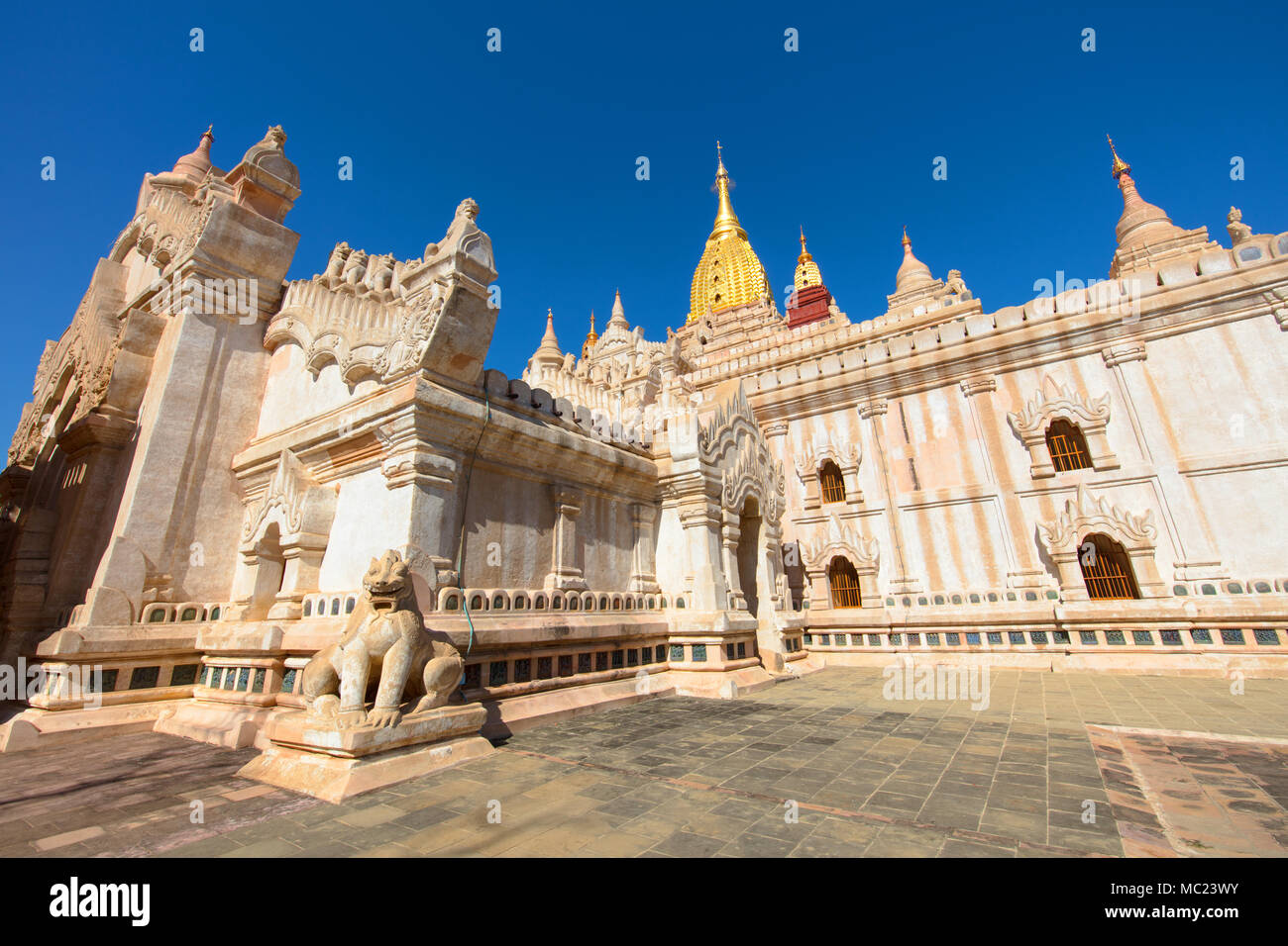 The exterior of the "Ananda Temple" in Bagan, Myanmar (Burma Stock ...
