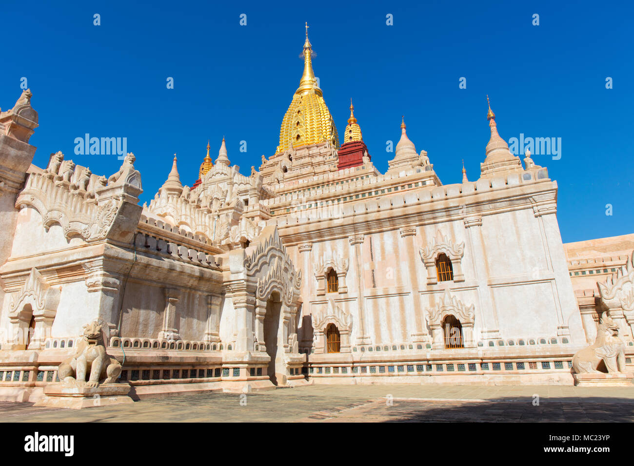 The exterior of the "Ananda Temple" in Bagan, Myanmar (Burma Stock ...