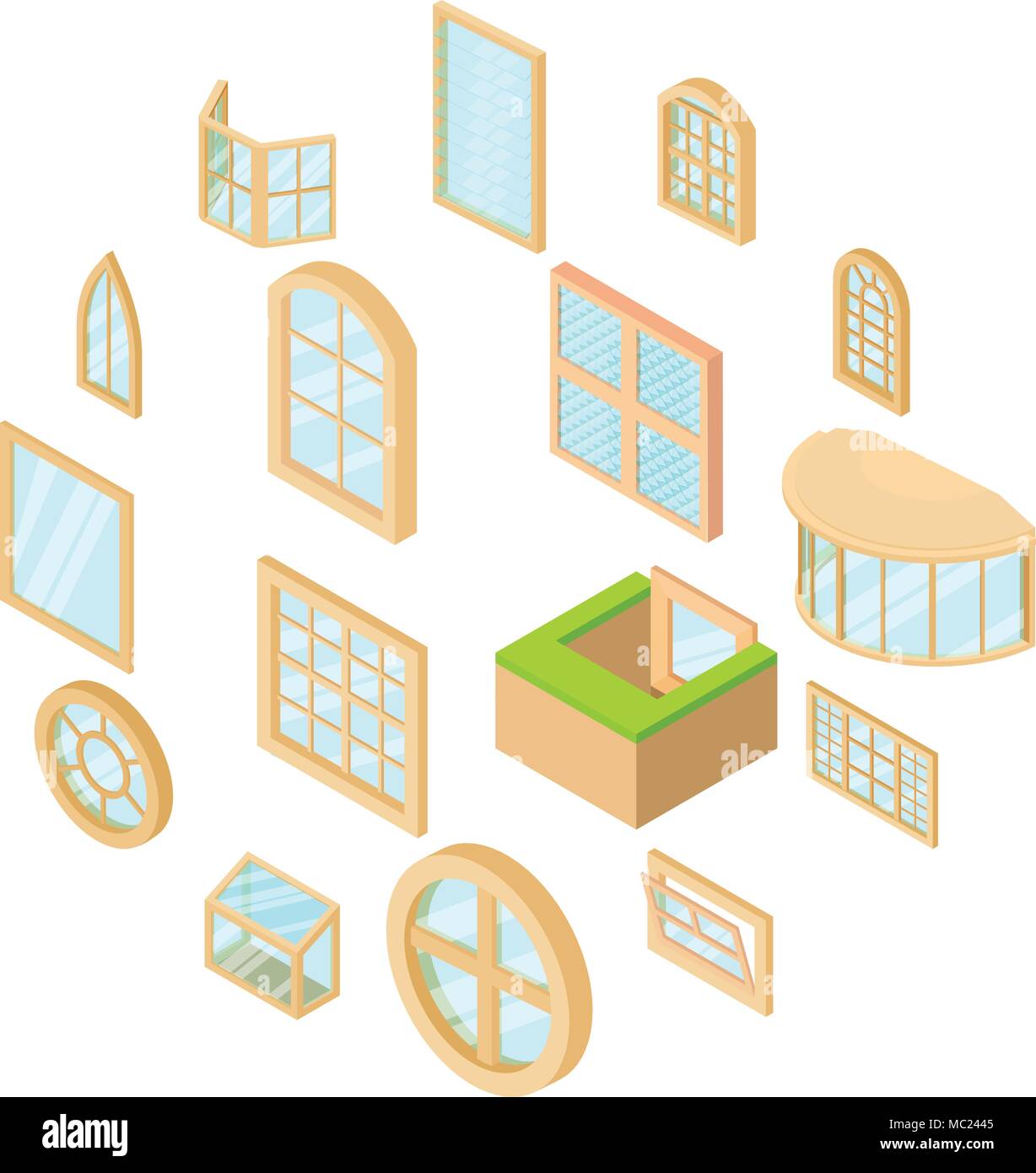 Window forms icons set, isometric style Stock Vector Image & Art - Alamy