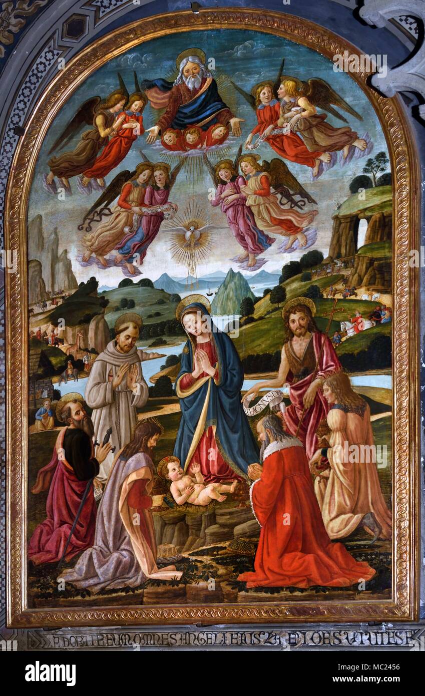 Adoration of the Magi, with, St Paul, St Francis, St John the Baptist ...