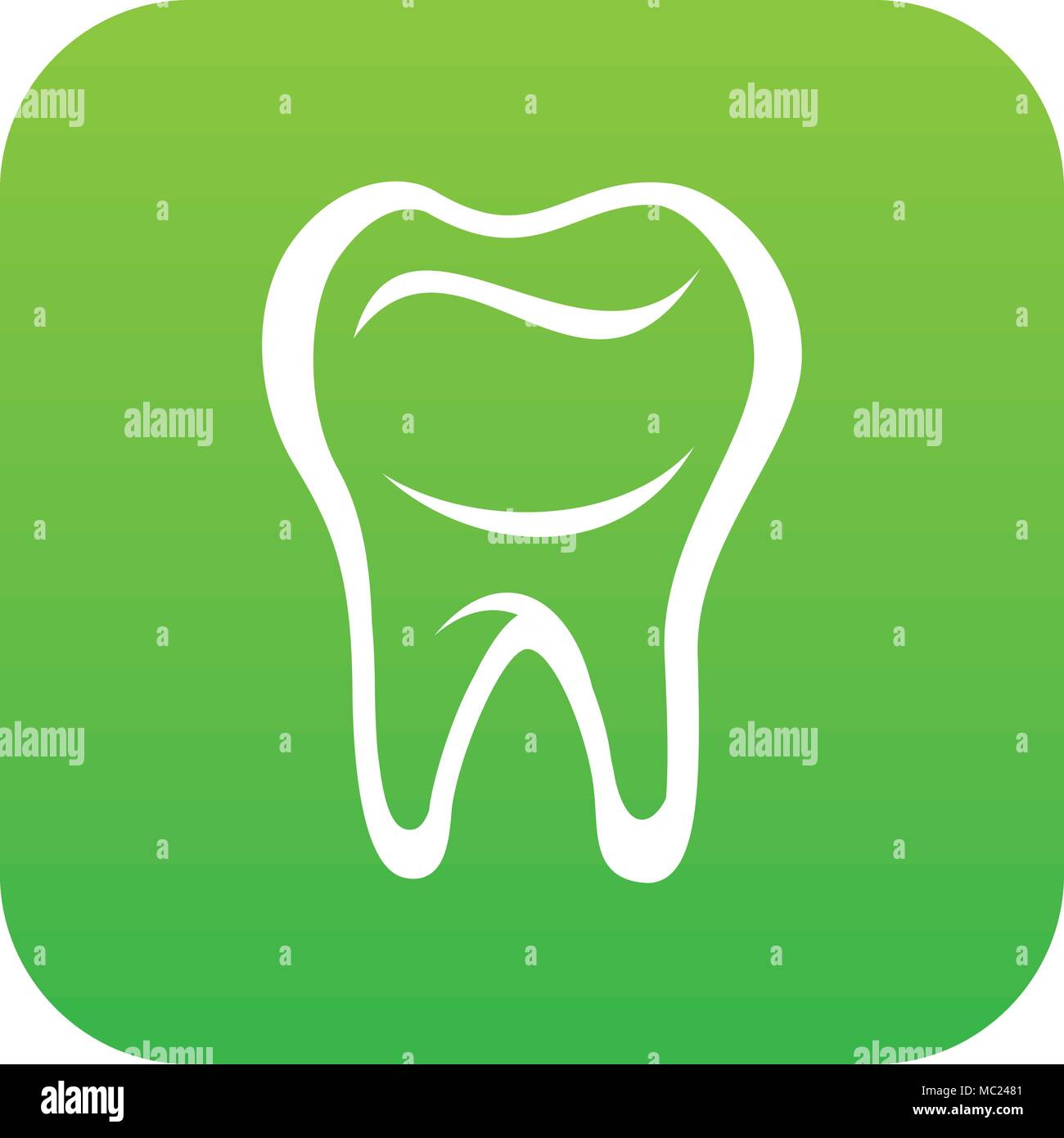 Tooth icon green vector Stock Vector Image & Art - Alamy
