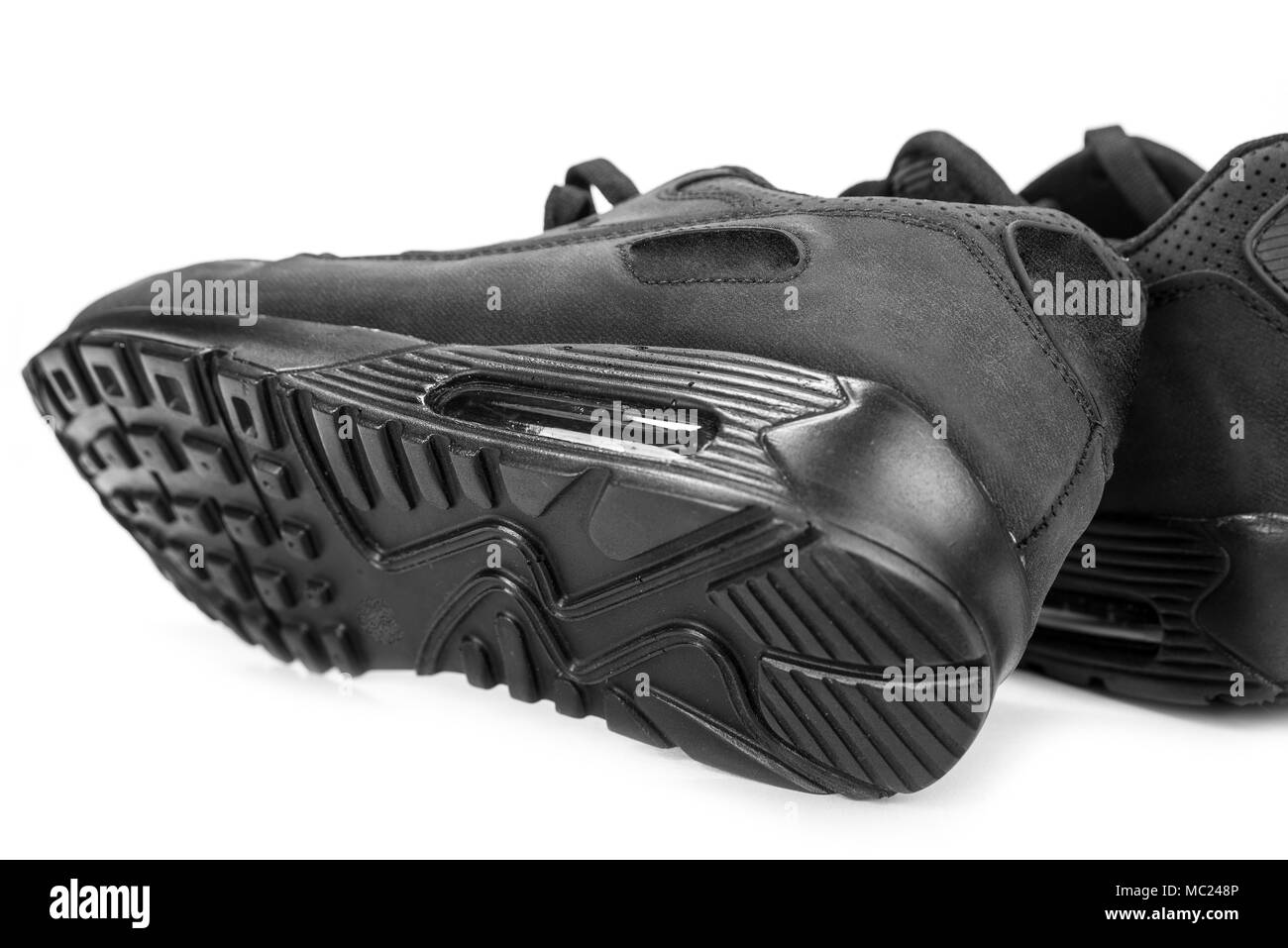 Sole of new fashion sport trainer shoes isolated on white Stock Photo ...