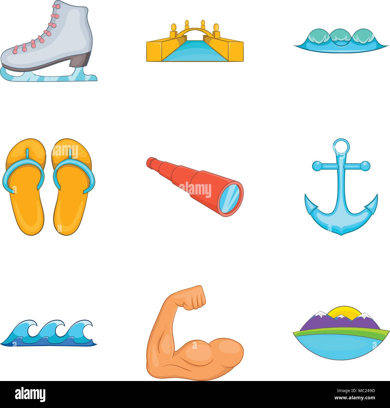 Water gymnastics icons set, cartoon style Stock Vector Image & Art - Alamy