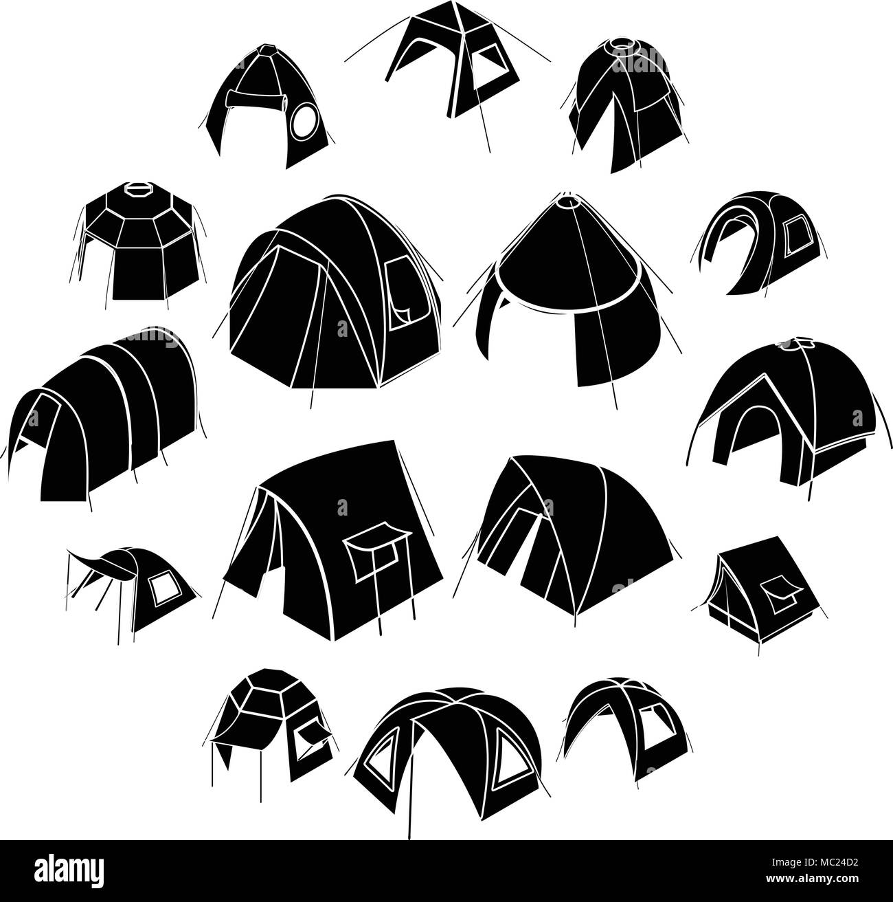 Tent forms icons set, simple style Stock Vector Image & Art - Alamy