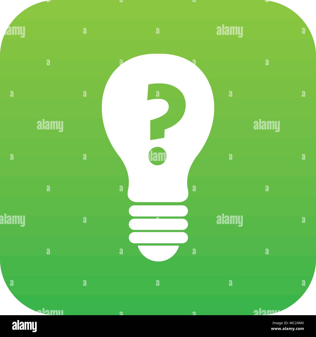 Light bulb with question mark inside icon digital green Stock Vector ...