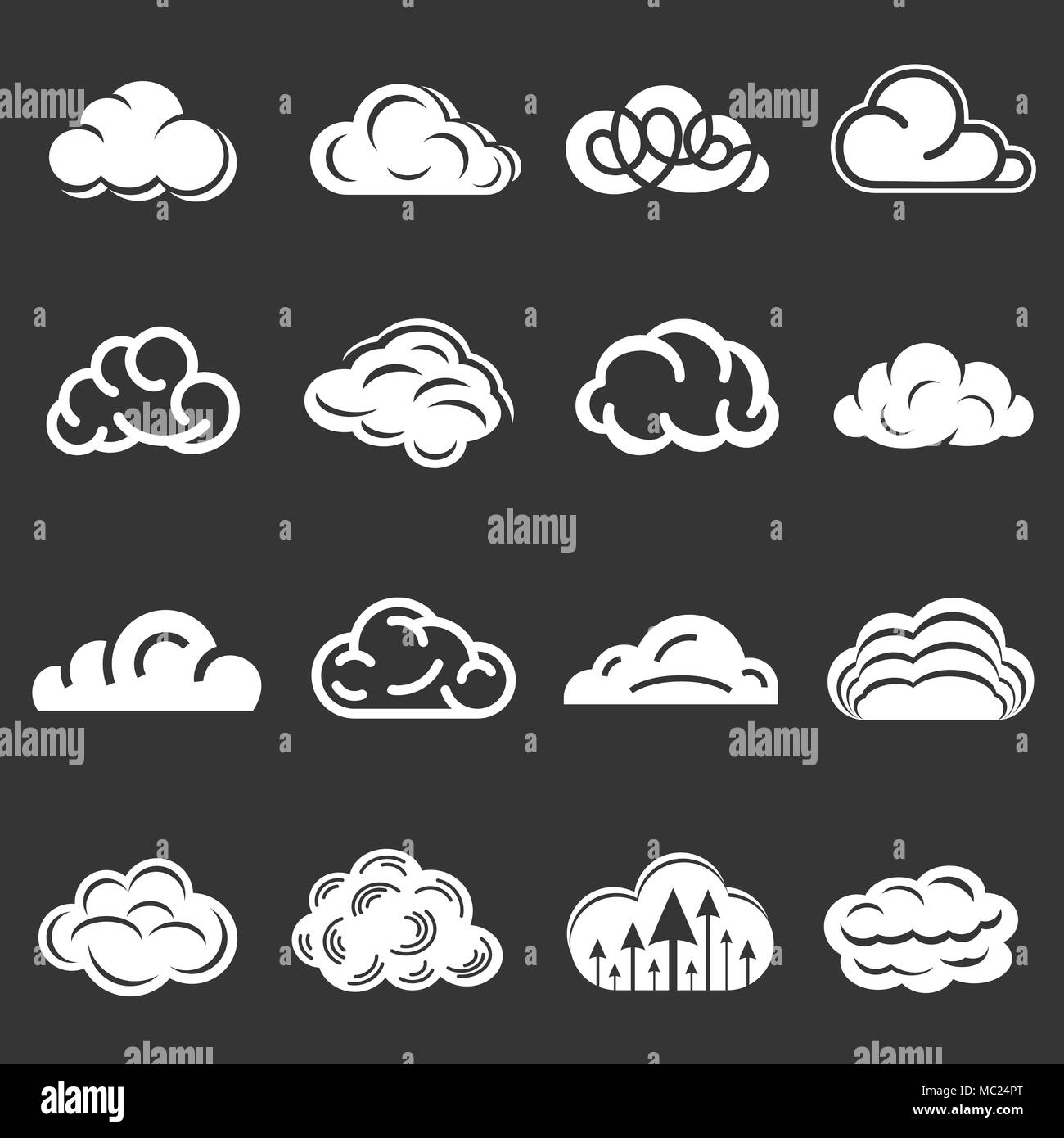 Cloud icons set grey vector Stock Vector Image & Art - Alamy