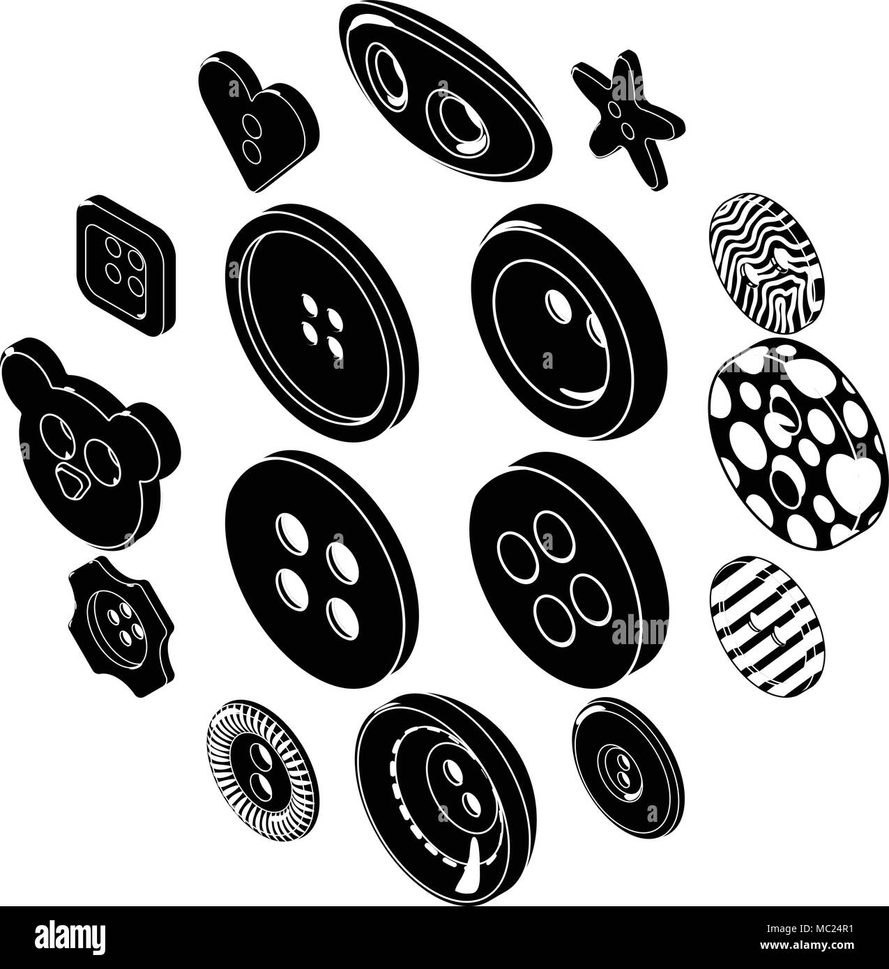Clothes button icons set, simple style Stock Vector Image & Art - Alamy