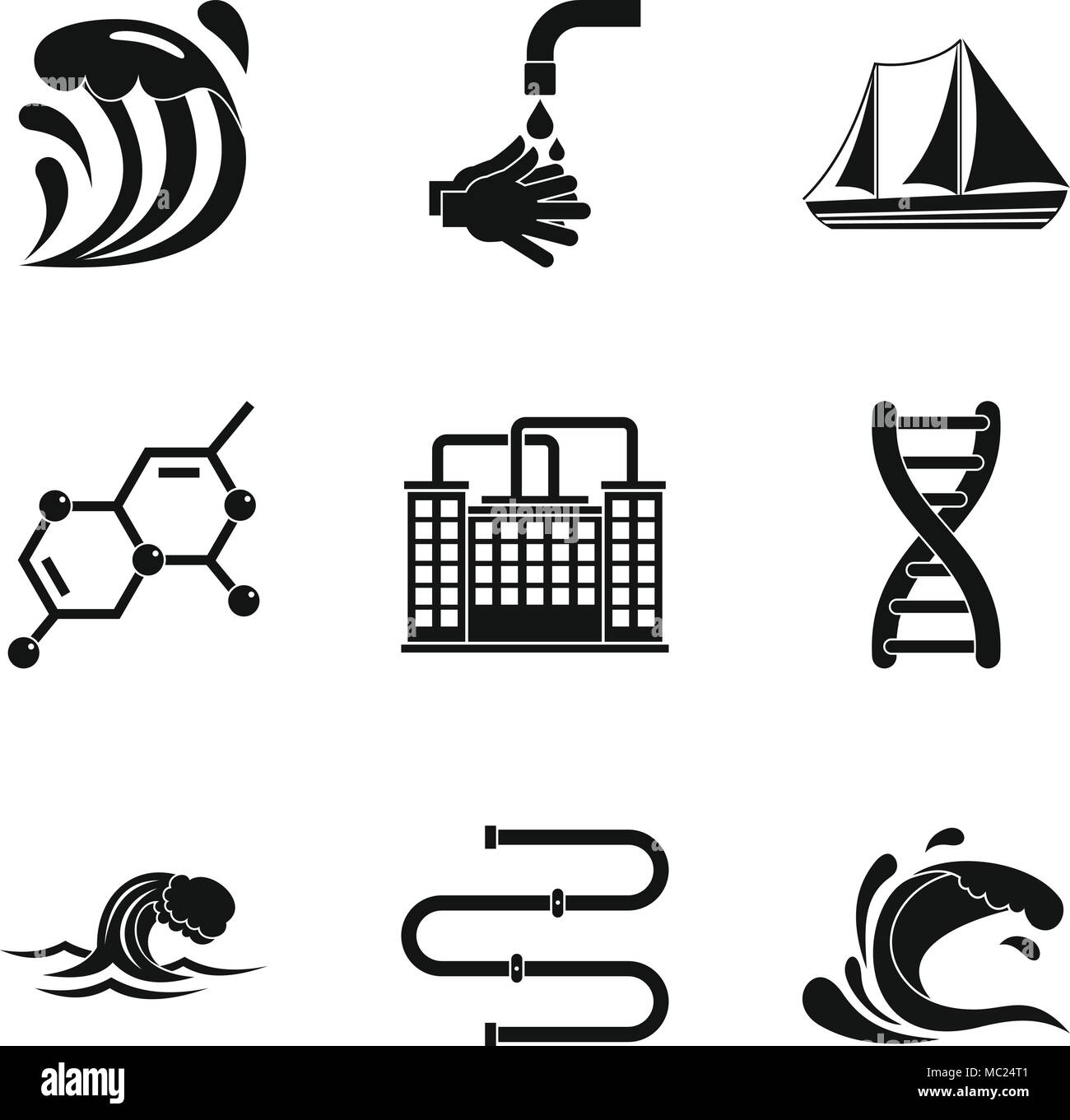 Water source icons set, simple style Stock Vector Image & Art - Alamy