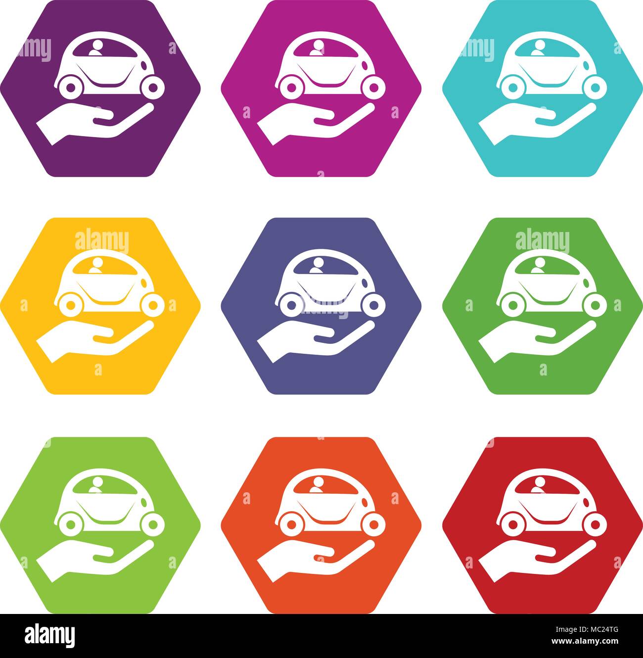Car protection icons set 9 vector Stock Vector Image & Art - Alamy