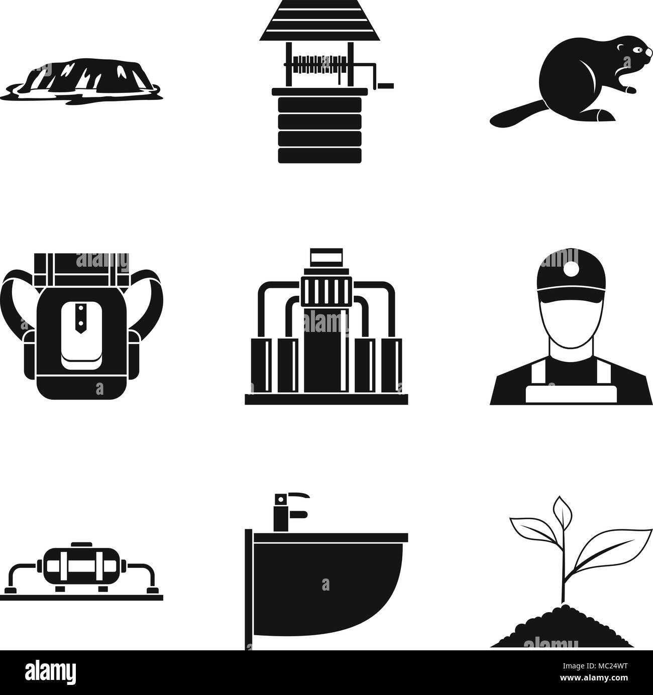 Water spring icons set, simple style Stock Vector Image & Art - Alamy