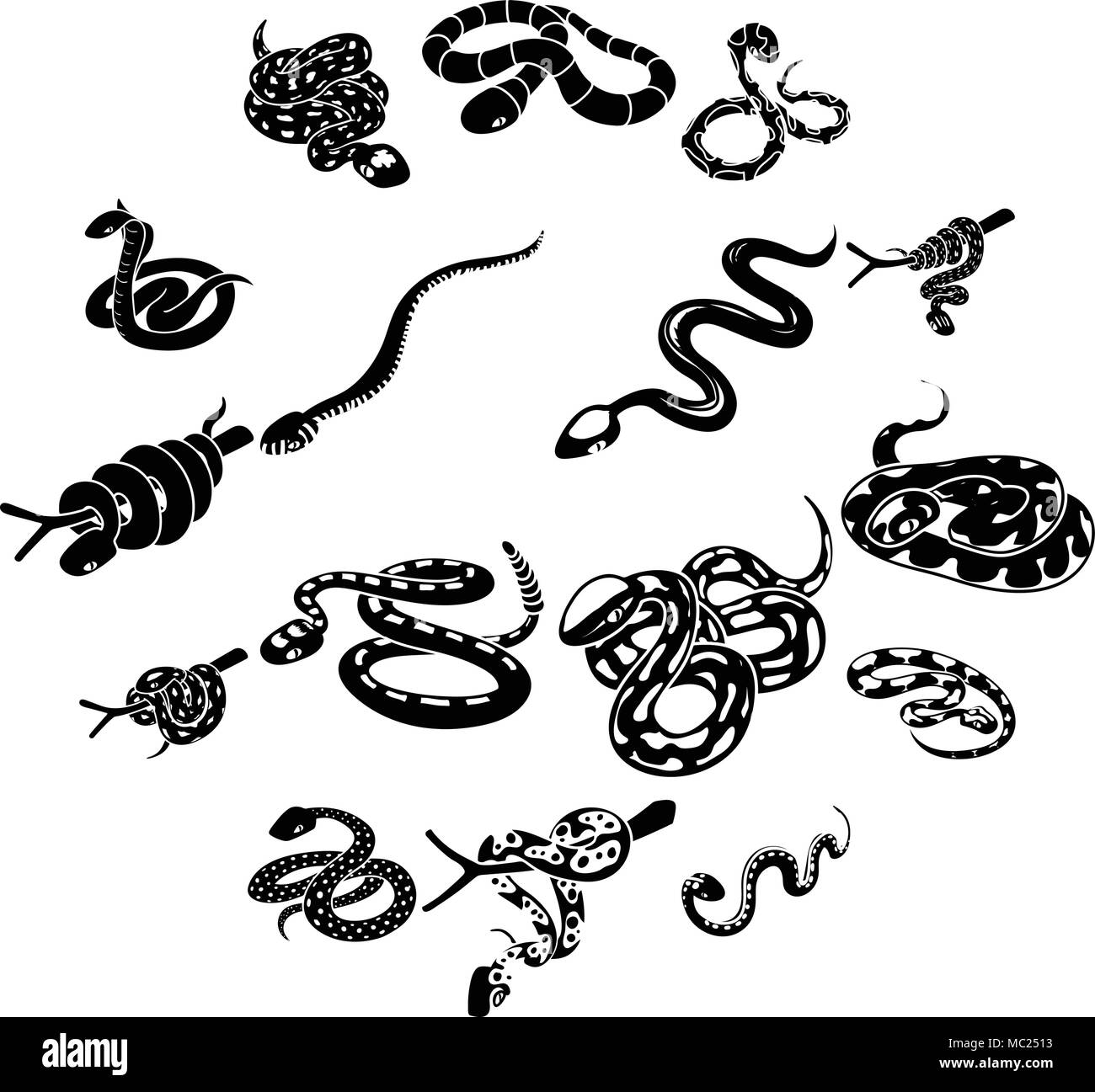 Snake icons set, simple style Stock Vector Image & Art - Alamy