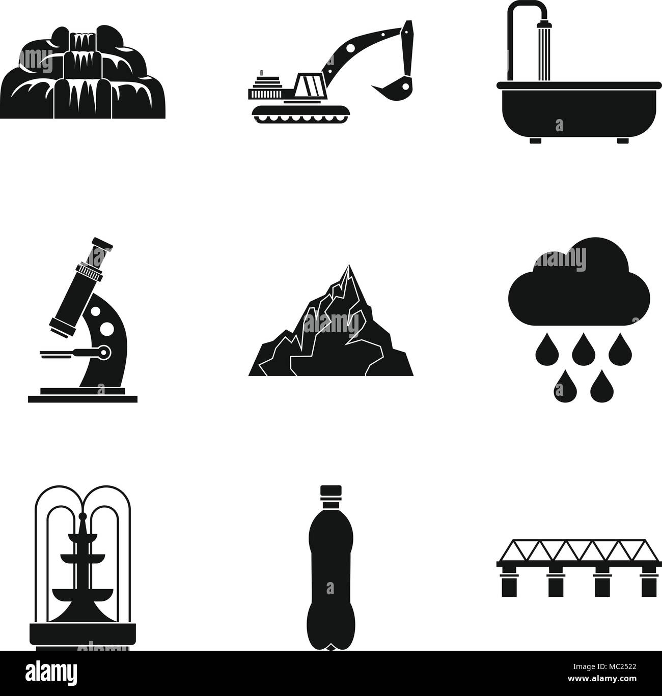 Hydraulic system icons set, simple style Stock Vector Image & Art - Alamy